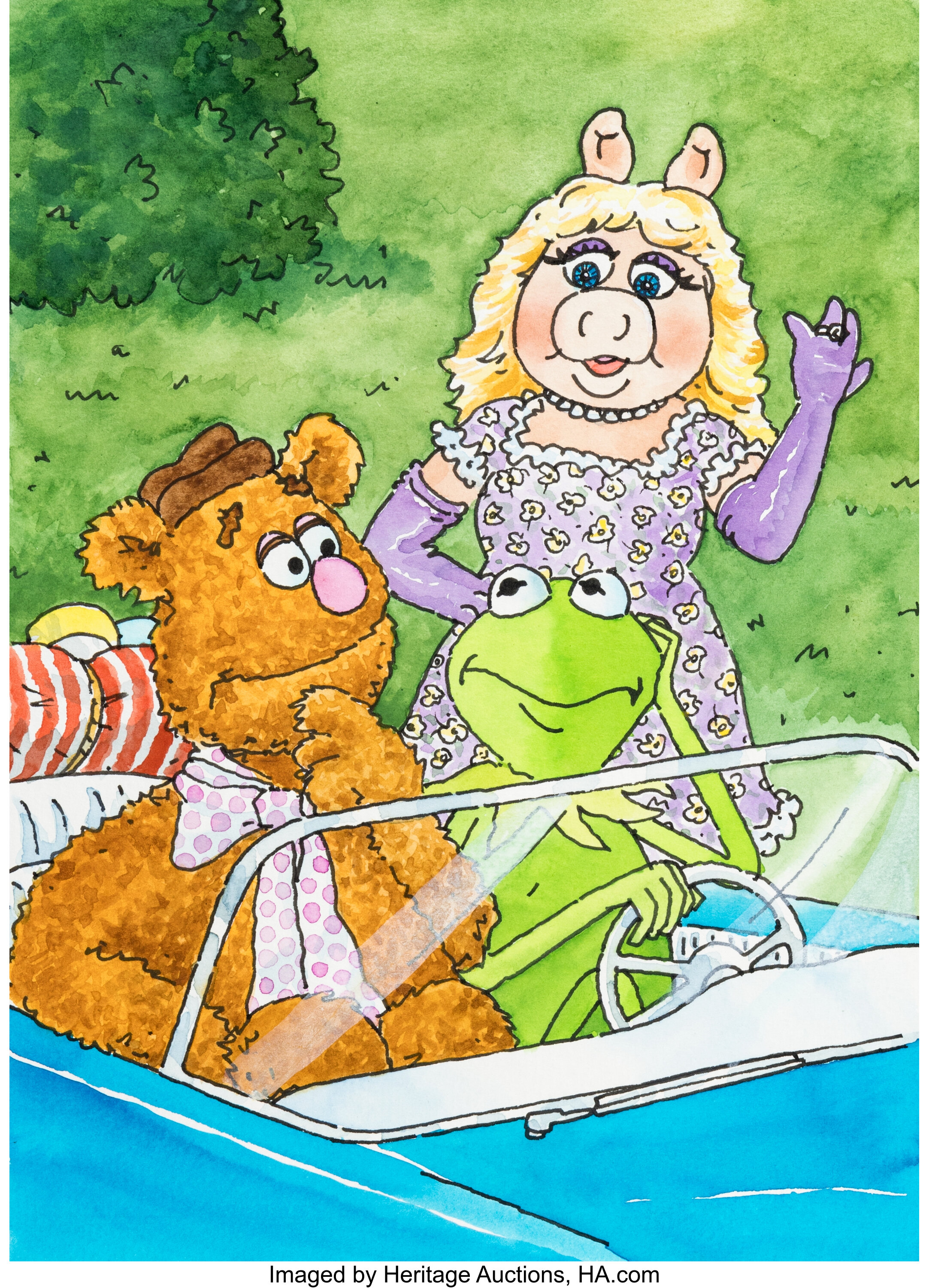 Miss Piggy Camps Out Miss Piggy with Fozzie Bear and Kermit the | Lot ...