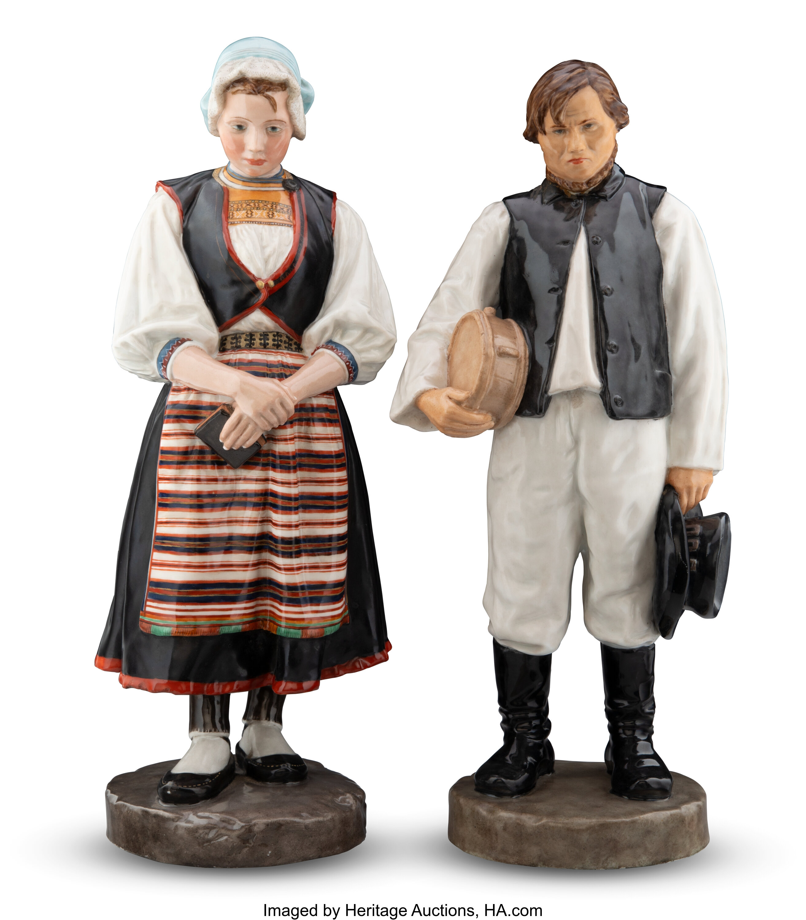 A Russian Imperial Porcelain Manufactory Figural Group: Finnish Man ...