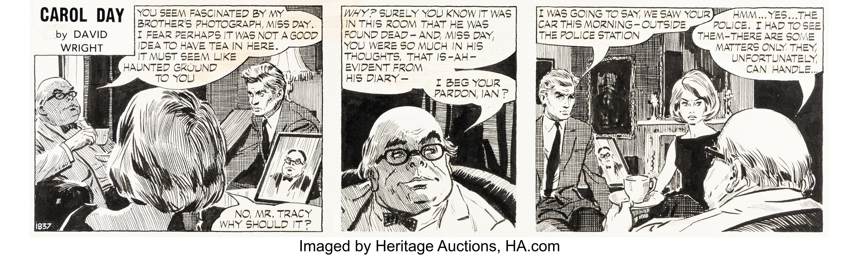 David Wright Carol Day #1837 Daily Comic Strip Original Art (London ...