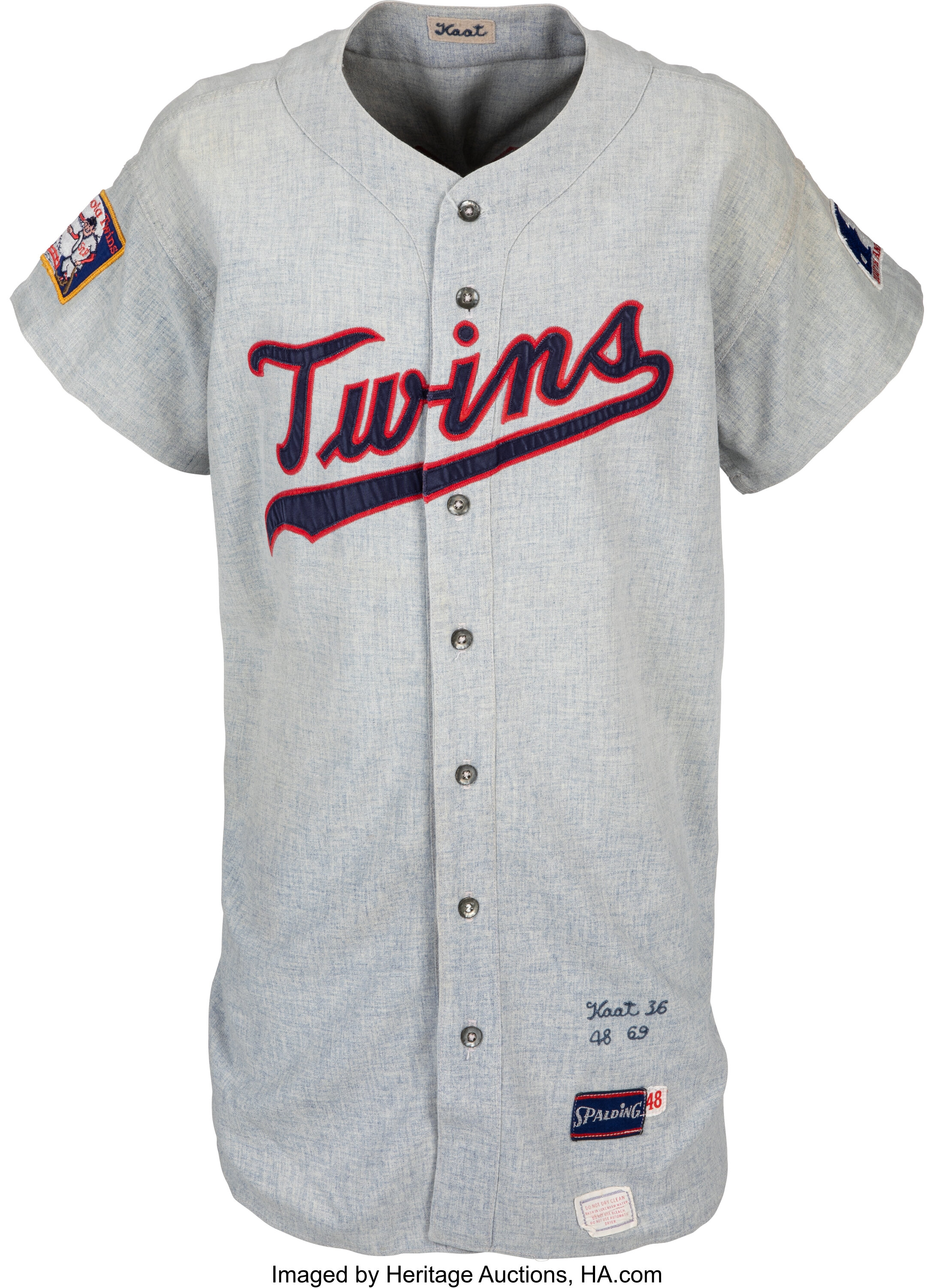 1969 Jim Kaat Game Worn Minnesota Twins Jersey.... Baseball | Lot ...