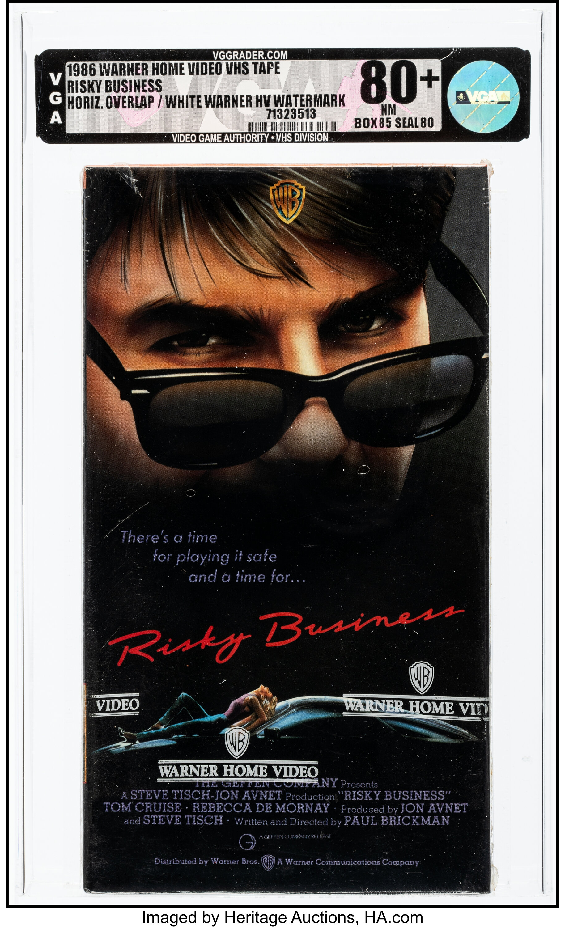 Risky Business VHS 1986 - VGA 80+ NM, Box 85 and Seal 80, Slipcase ...