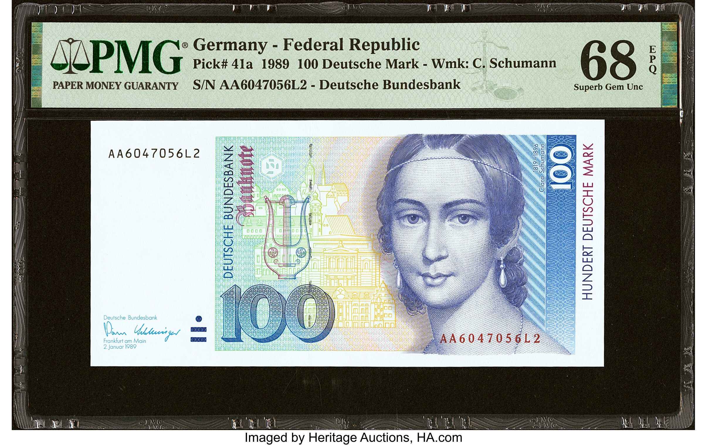 Germany Federal Republic Deutsche Bundesbank 100 Deutsche Mark 1989 ...