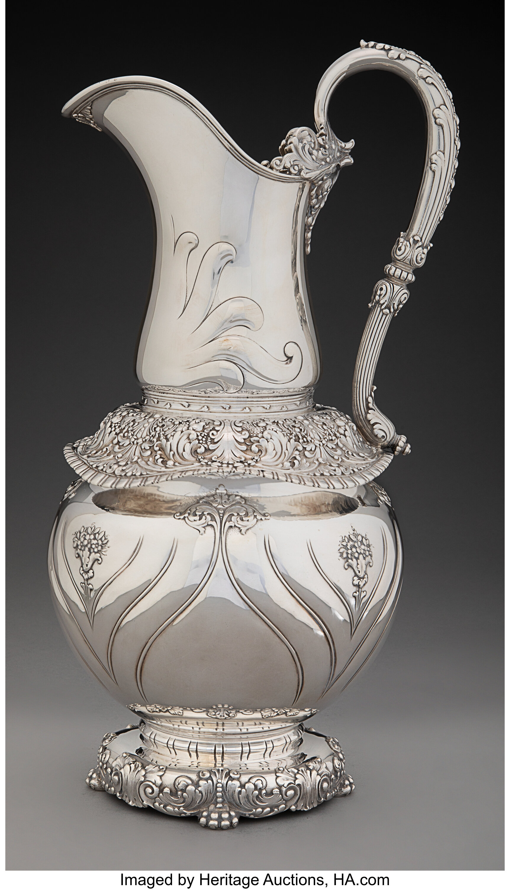 A Tiffany & Co. Silver Pitcher, New York, 1907-1947. Marks: TIFFANY ...