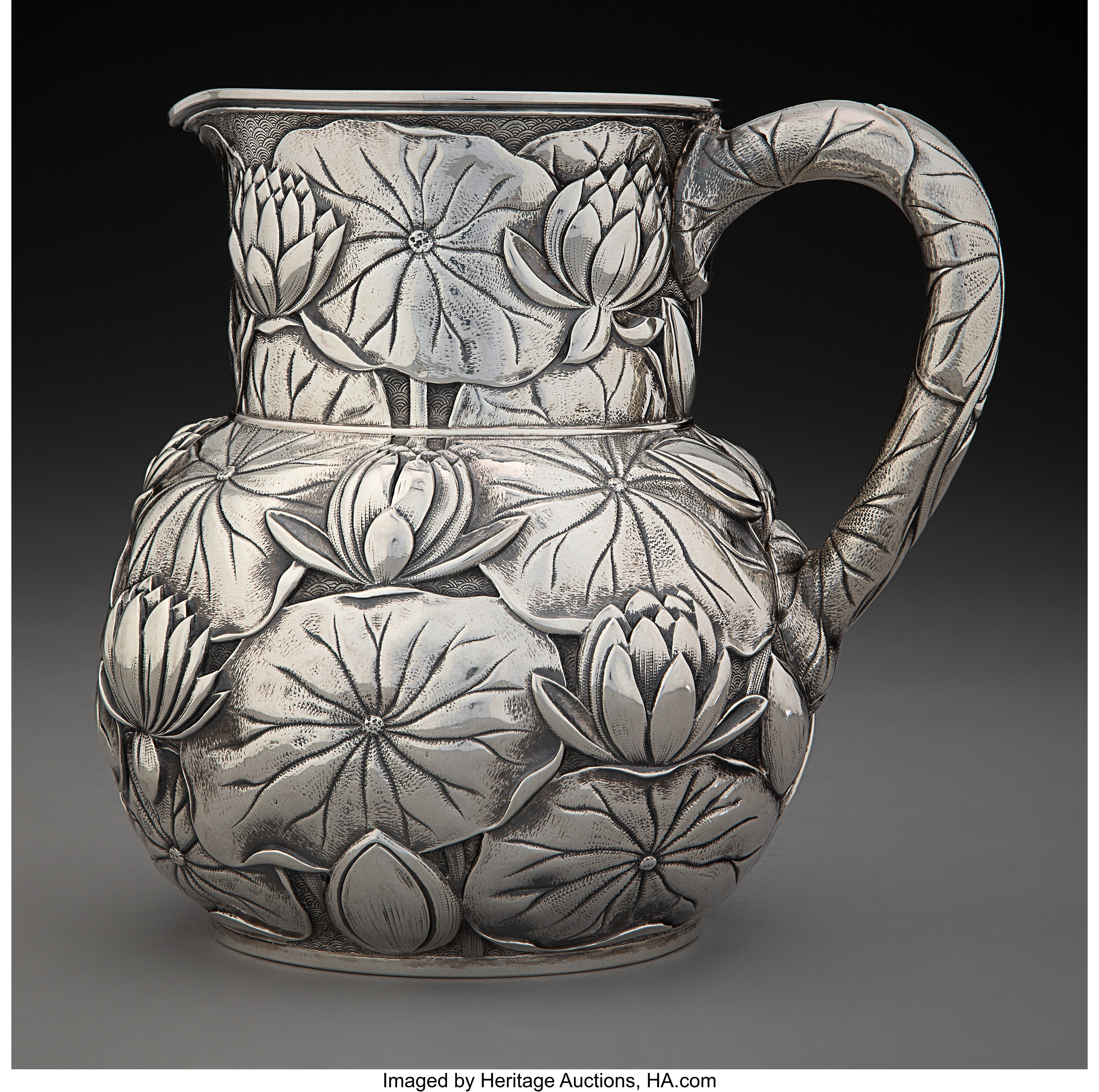 A Tiffany & Co. Silver Water Lilies Pitcher, New York, 1870-1876. | Lot ...
