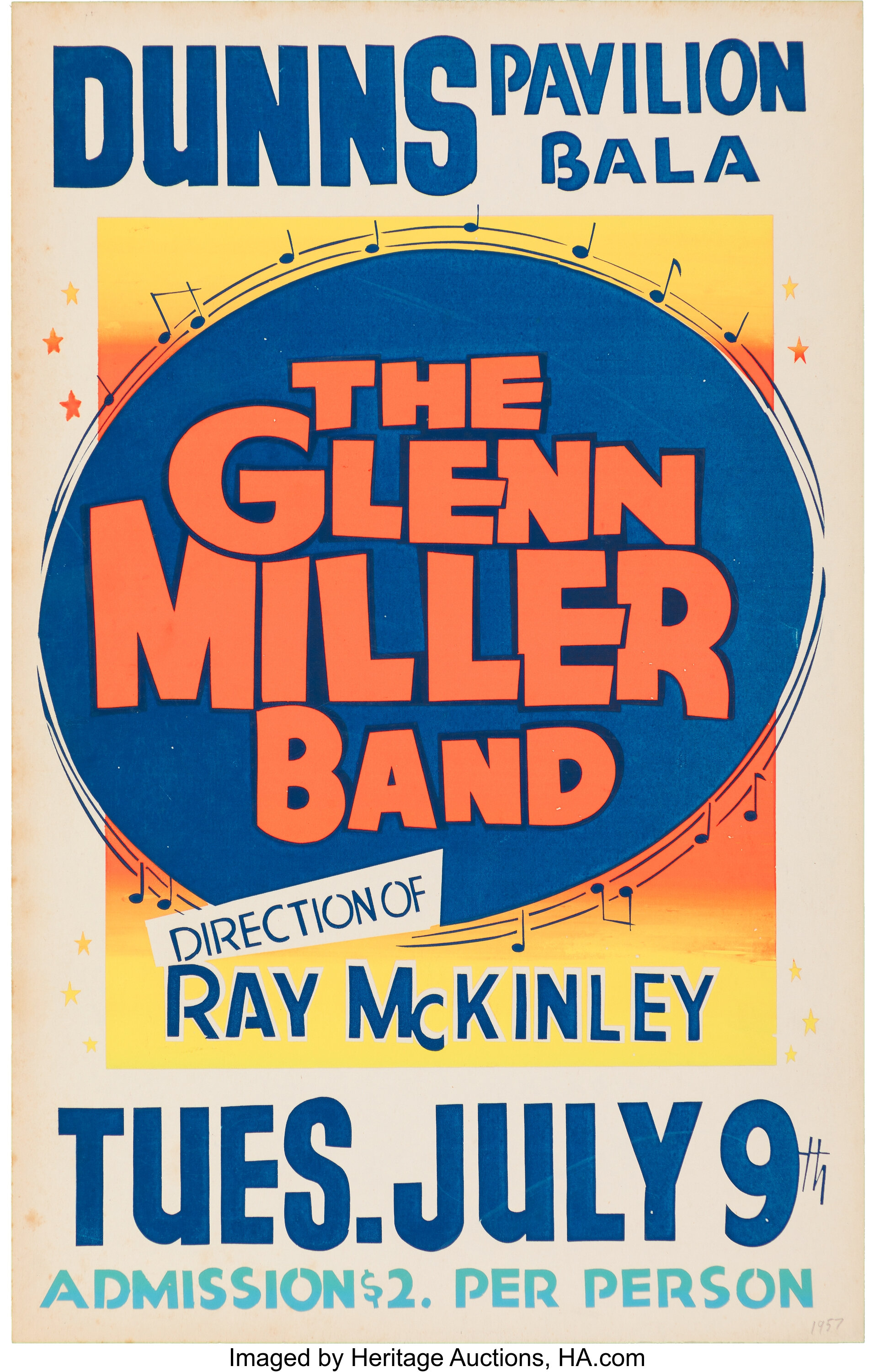 Glenn Miller Band/Ray McKinley 1957 Bala, Ontario, Canada Concert | Lot ...