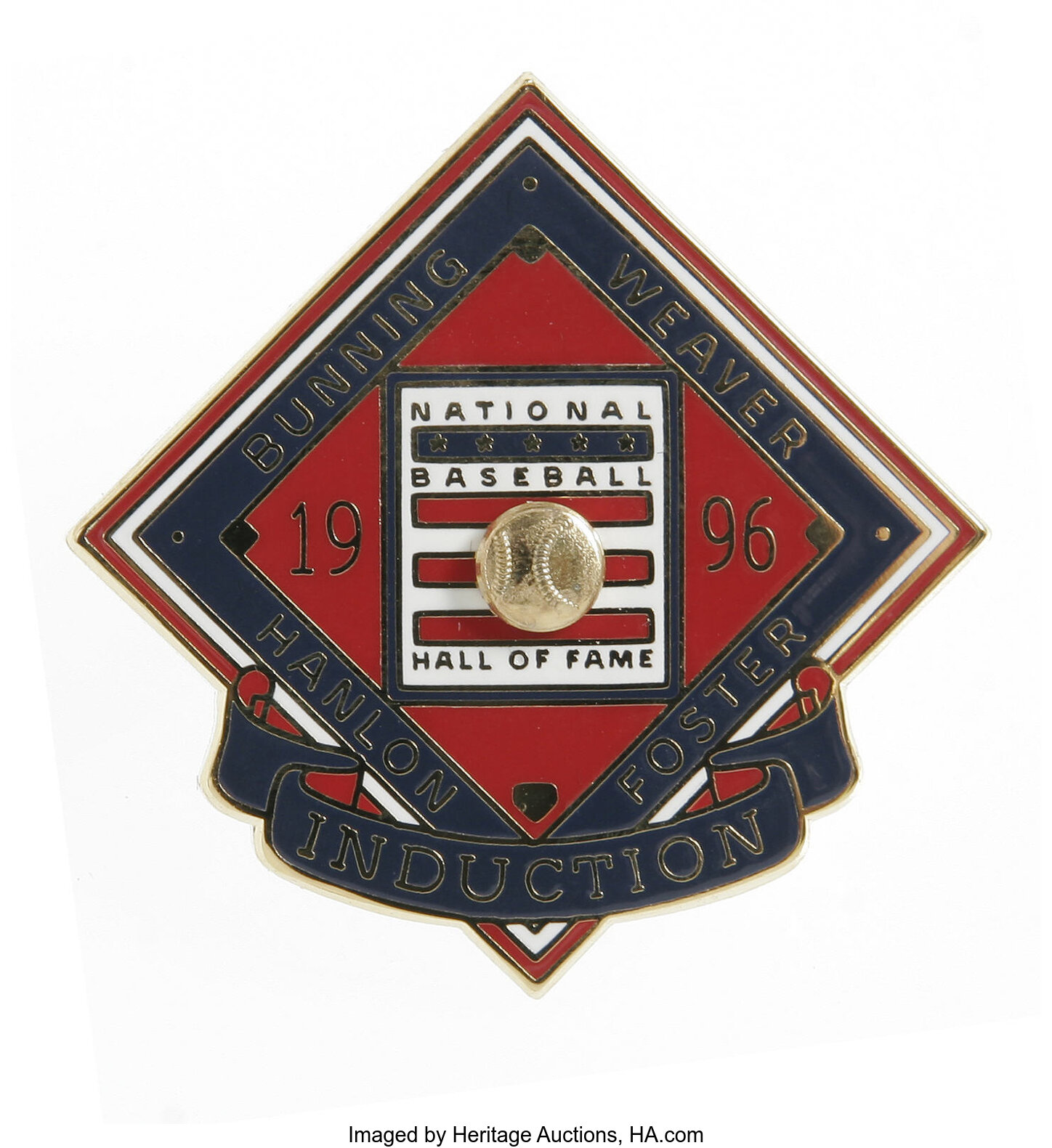 1996 Baseball Hall of Fame Press Pin. Exceptionally crafted | Lot ...