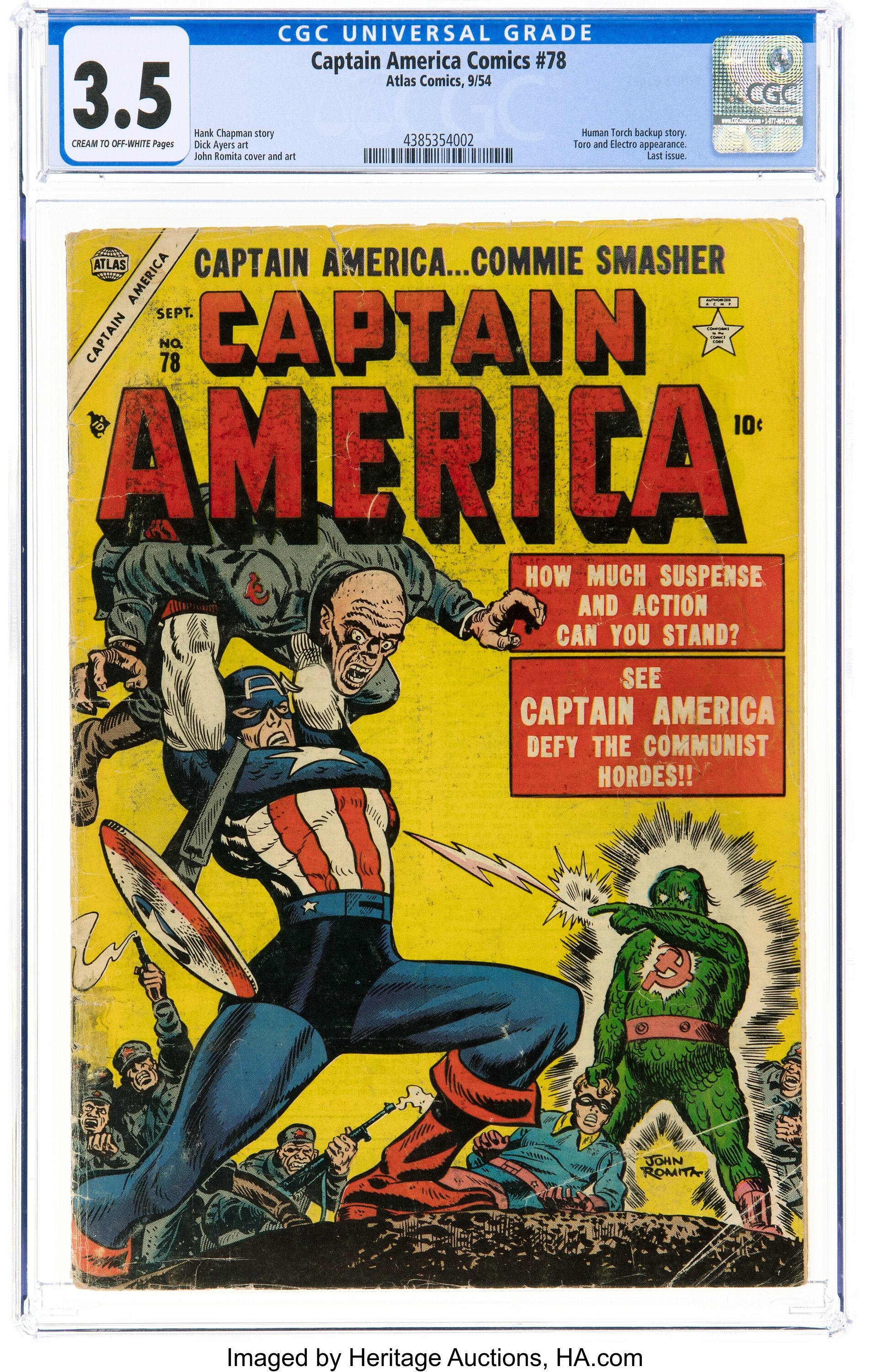 Captain America Comics #78 (Atlas, 1954) CGC VG- 3.5 Cream to | Lot ...