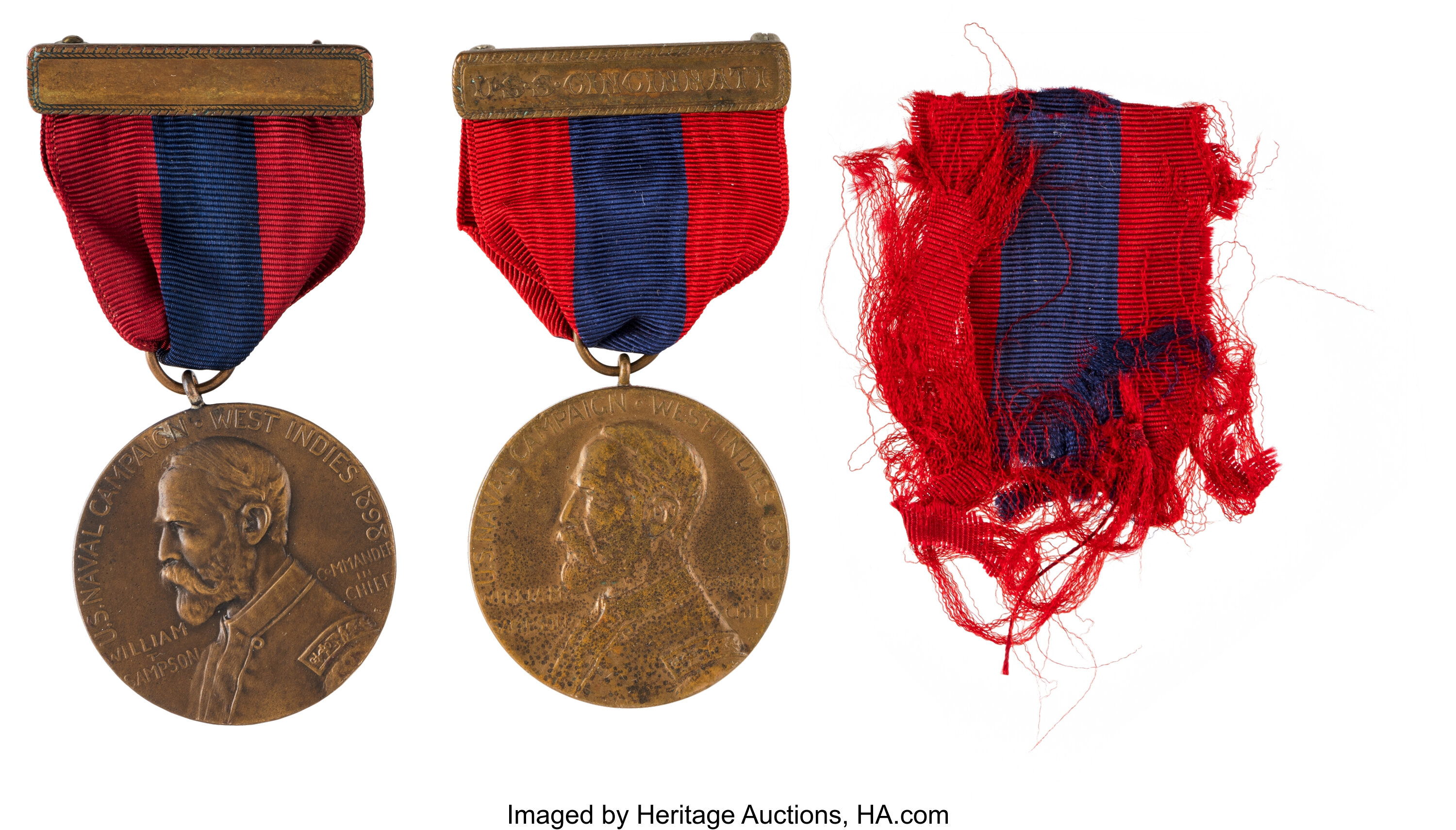 Spanish-American War: Two Unnamed West Indies Naval Campaign Medals ...