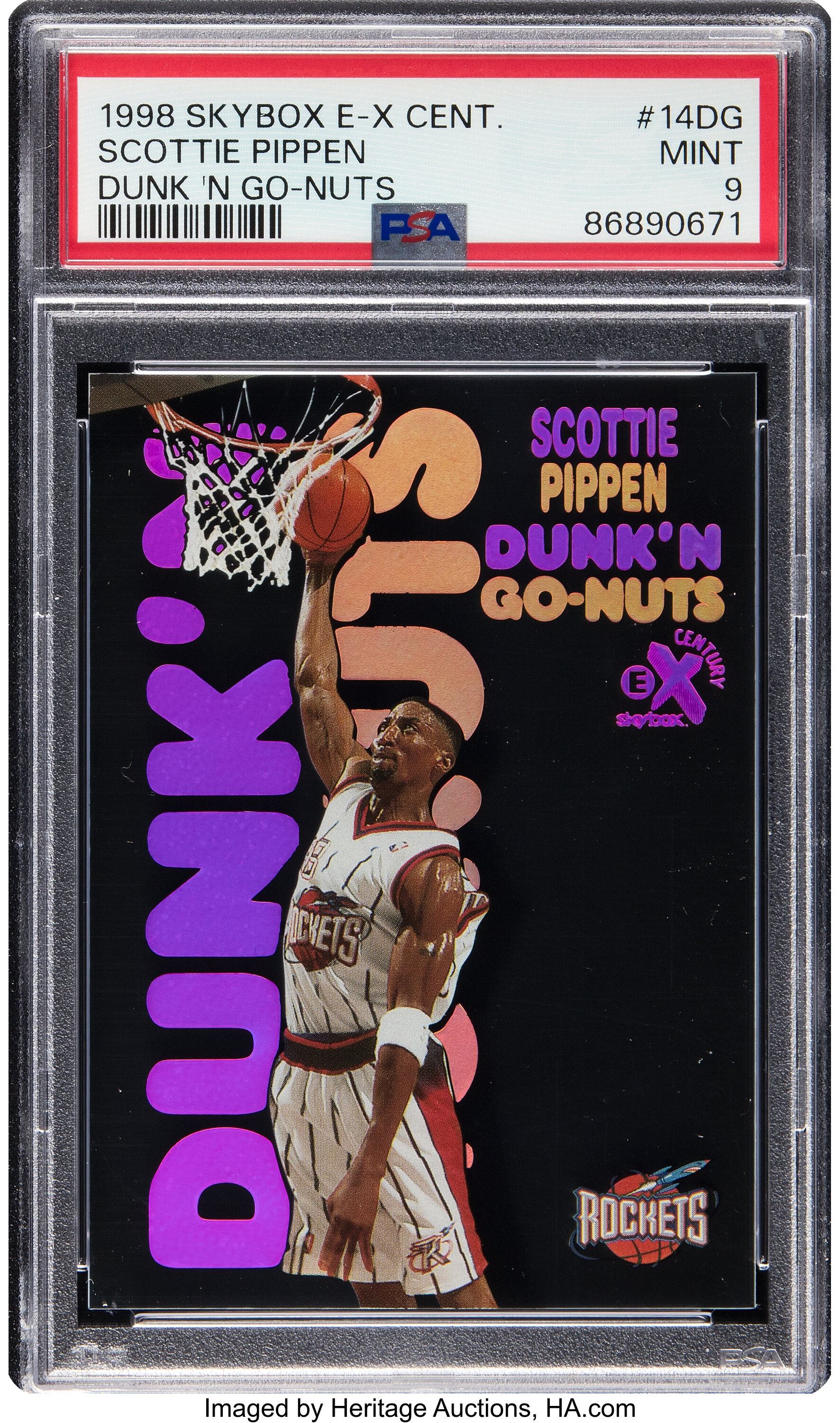 1998 Skybox E-X Century Dunk 'N Go-Nuts Scottie Pippen #14DG PSA | Lot ...