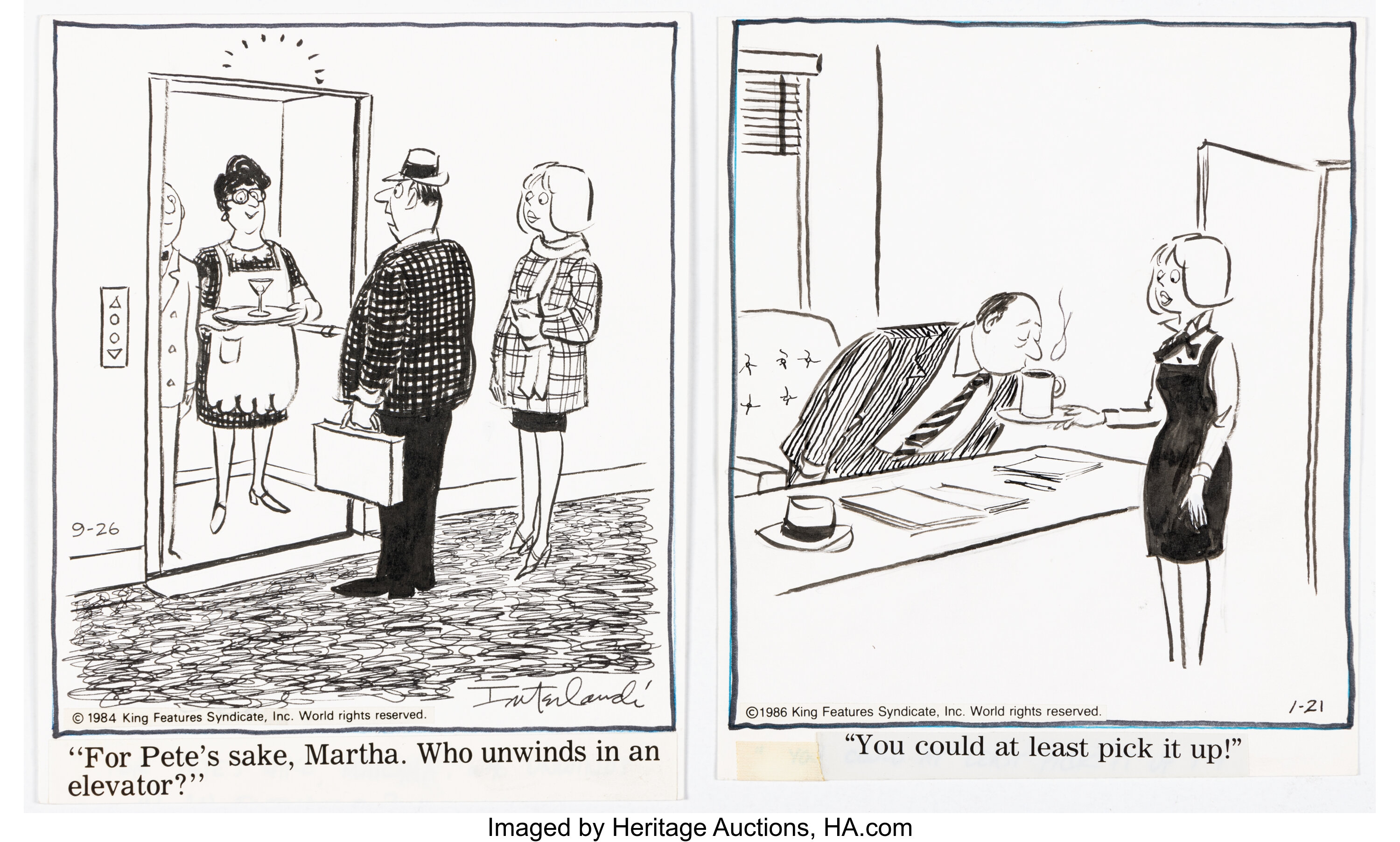 Phil Interlandi Queenie Daily Single Panel Comic Strip Illustration ...