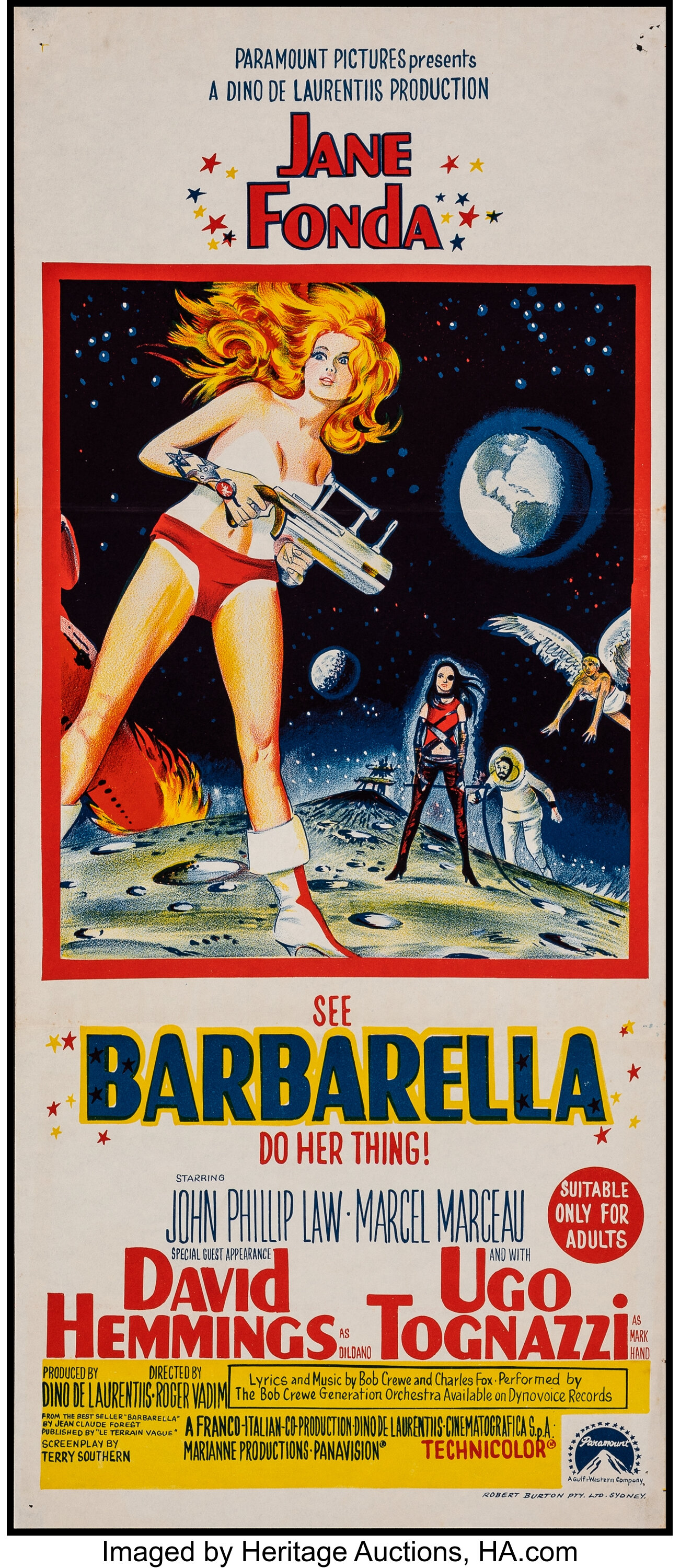 Barbarella (Paramount, 1968). Flat Folded, Very Fine+. Australian | Lot ...