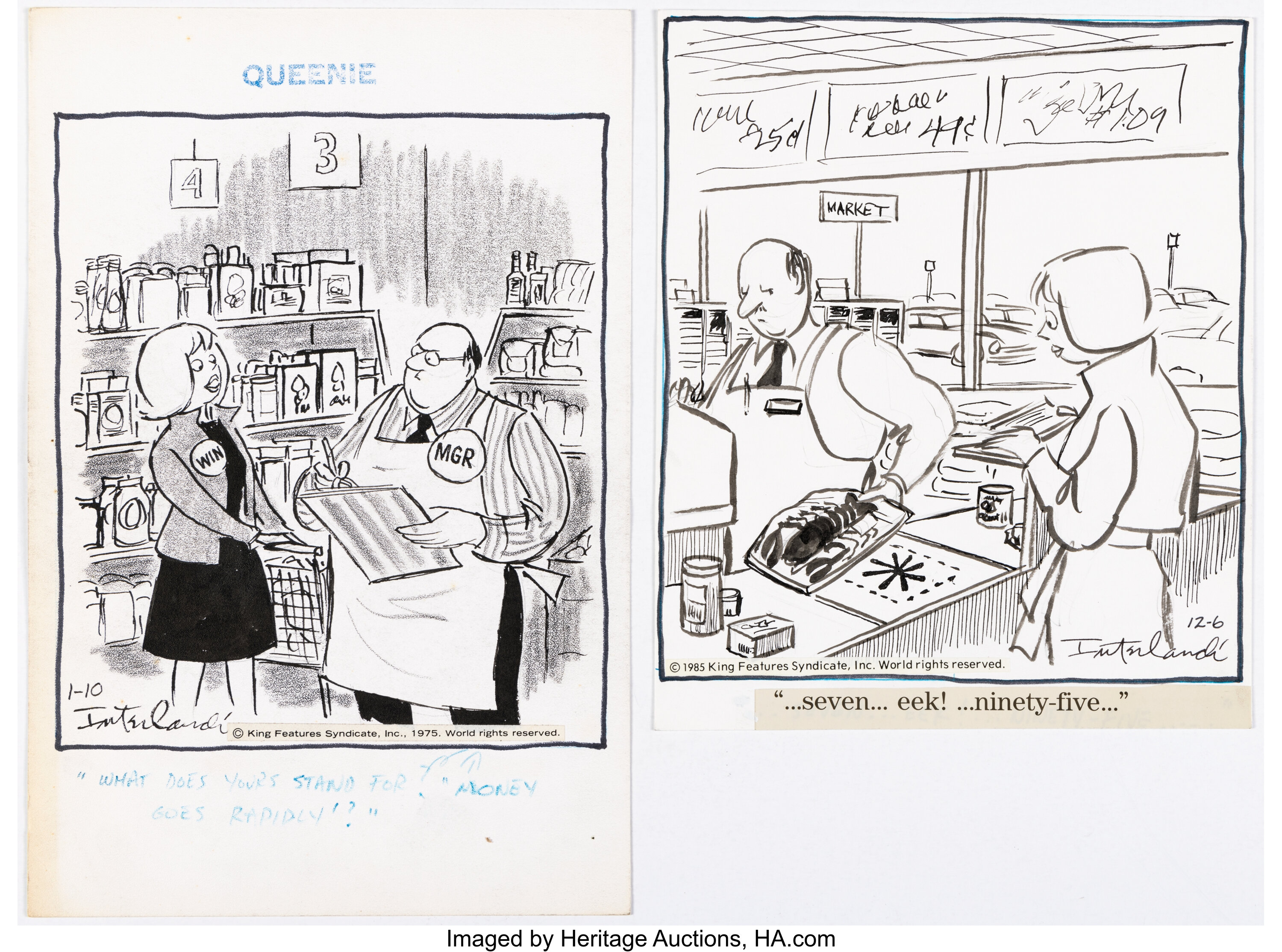 Phil Interlandi Queenie Daily Single Panel Comic Strip Illustration ...