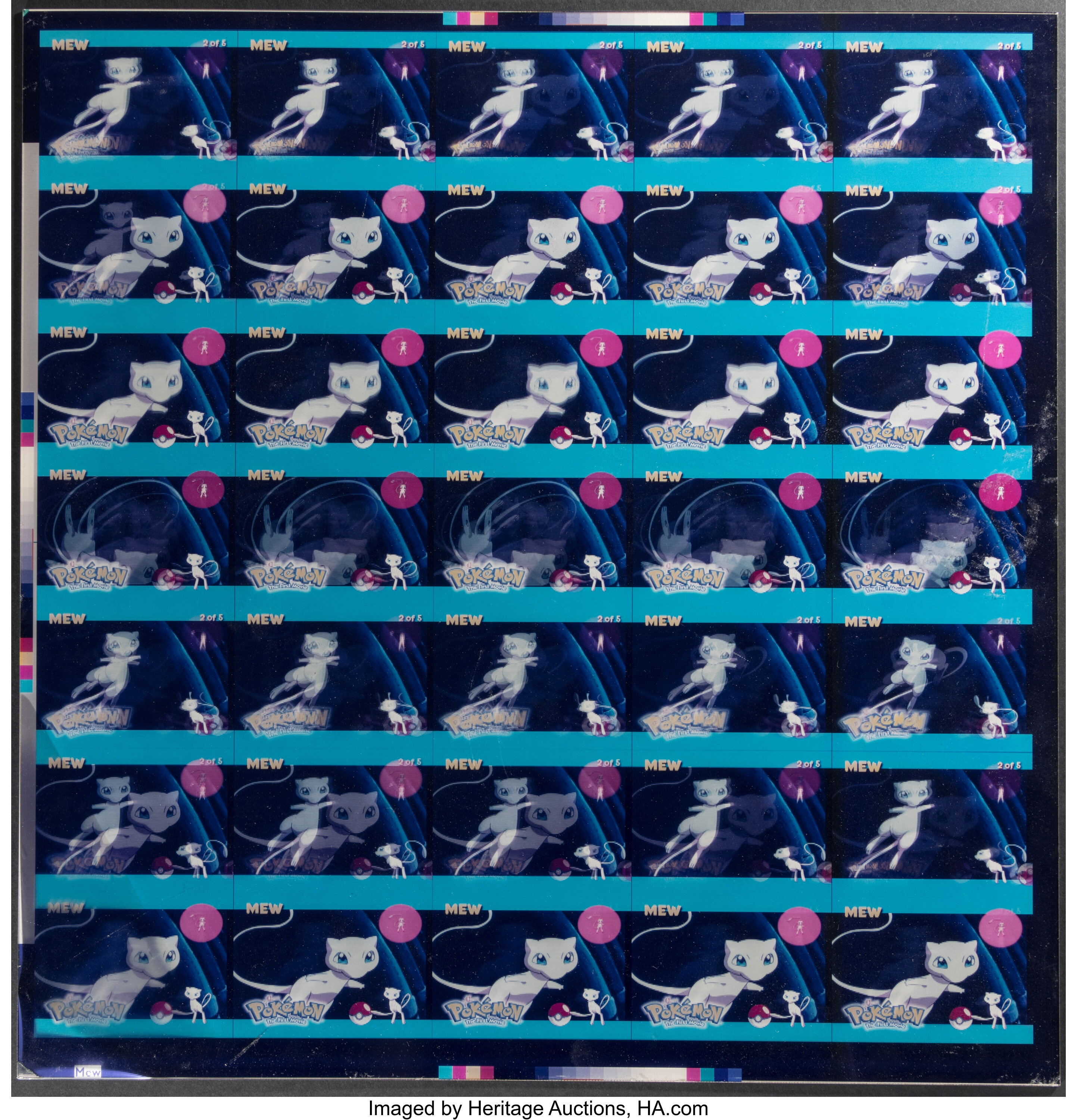Pokémon: The First Movie Mew Lenticular Card Uncut Sheet (Warner | Lot ...