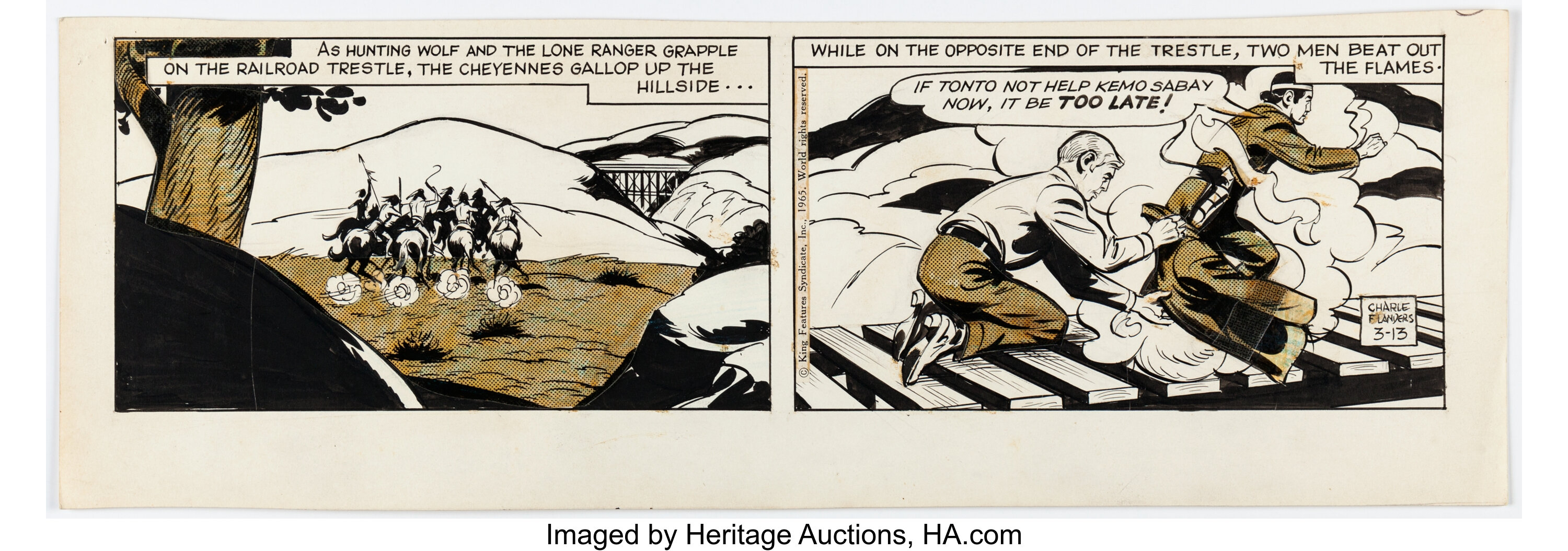 Charles Flanders The Lone Ranger Daily Comic Strip Original Art | Lot ...