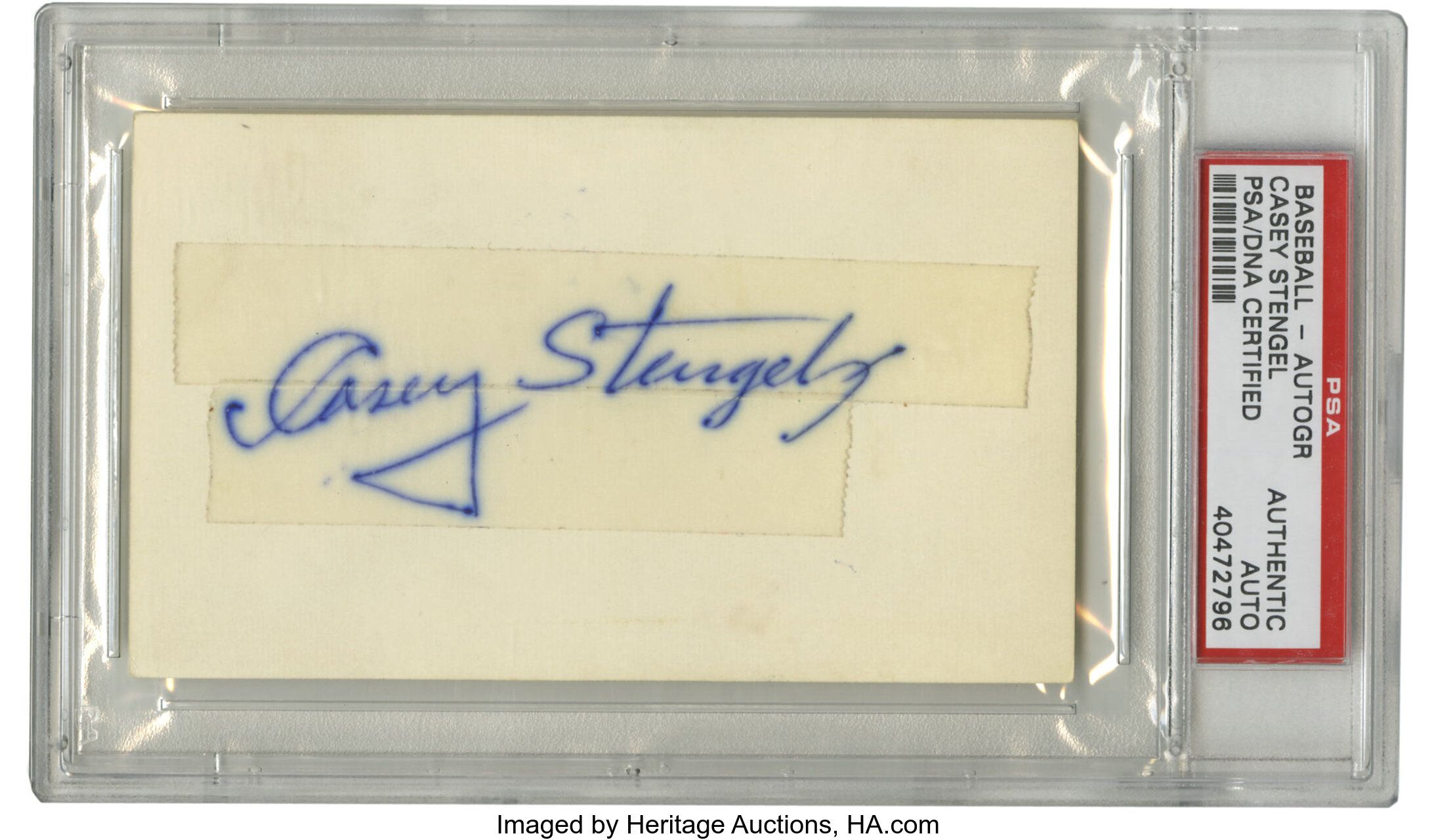 Casey Stengel Signed Index Card, PSA Authentic. Hall of Fame | Lot ...