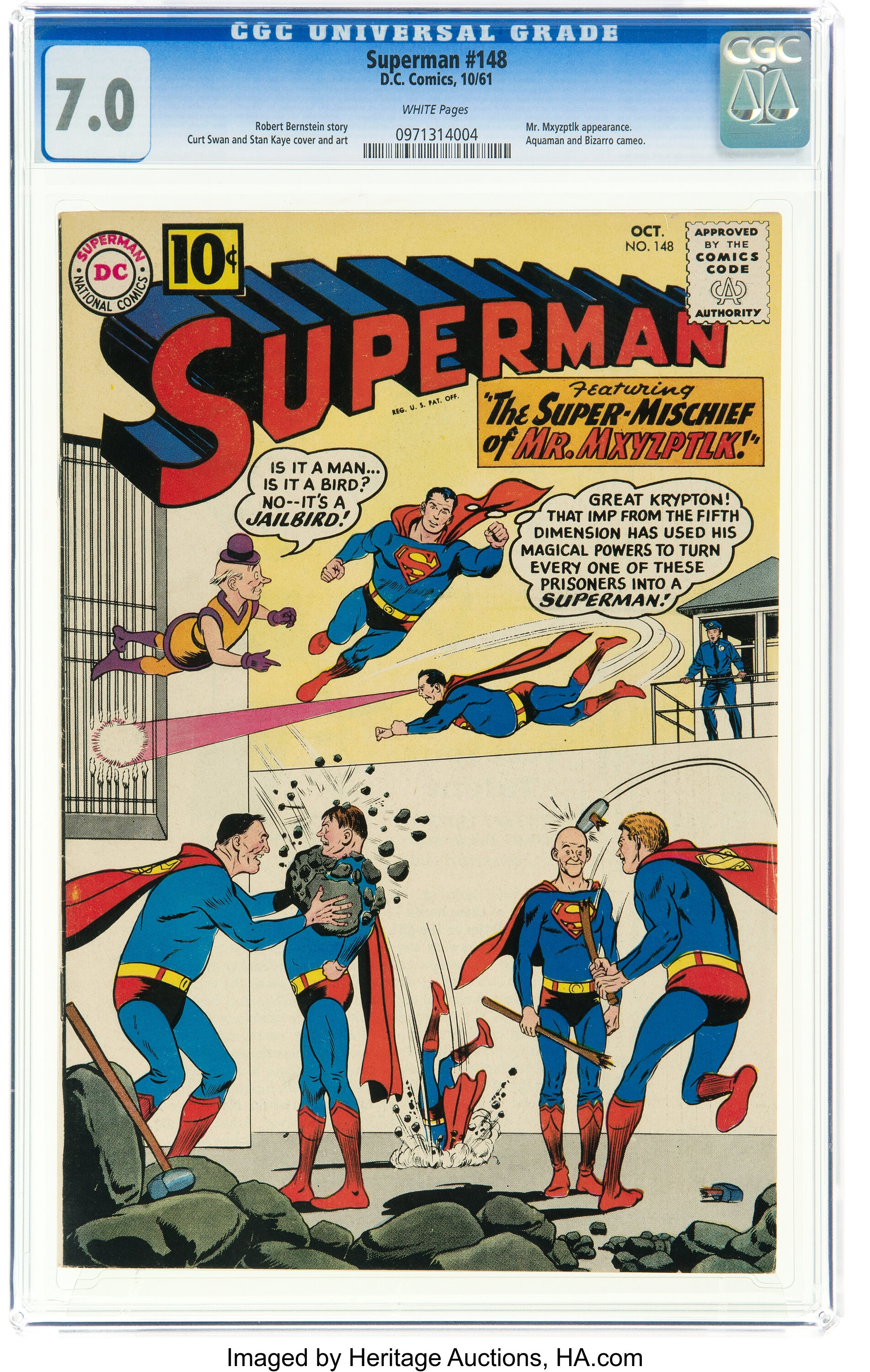 Superman #148 (DC, 1961) CGC FN/VF 7.0 White pages.... Silver Age | Lot ...