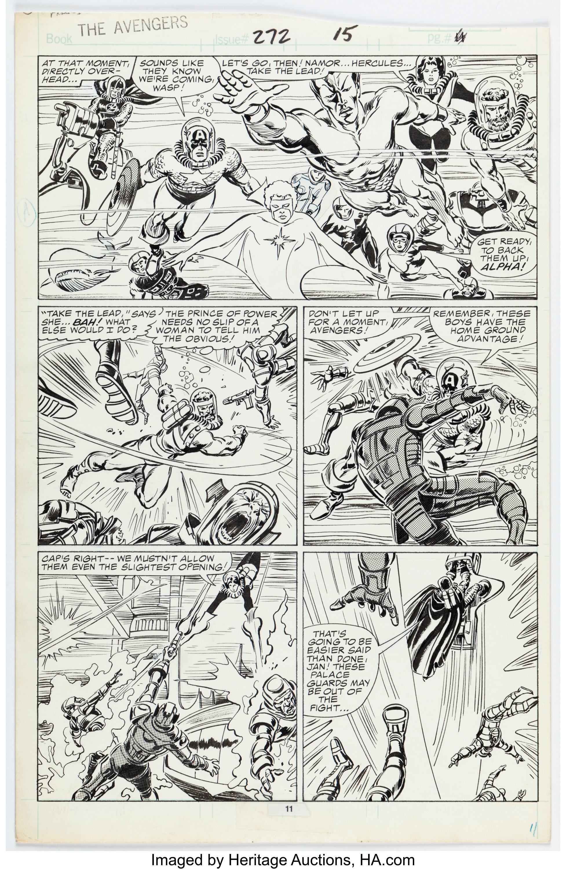 John Buscema and Tom Palmer The Avengers #272 Story Page 11 Alpha | Lot ...