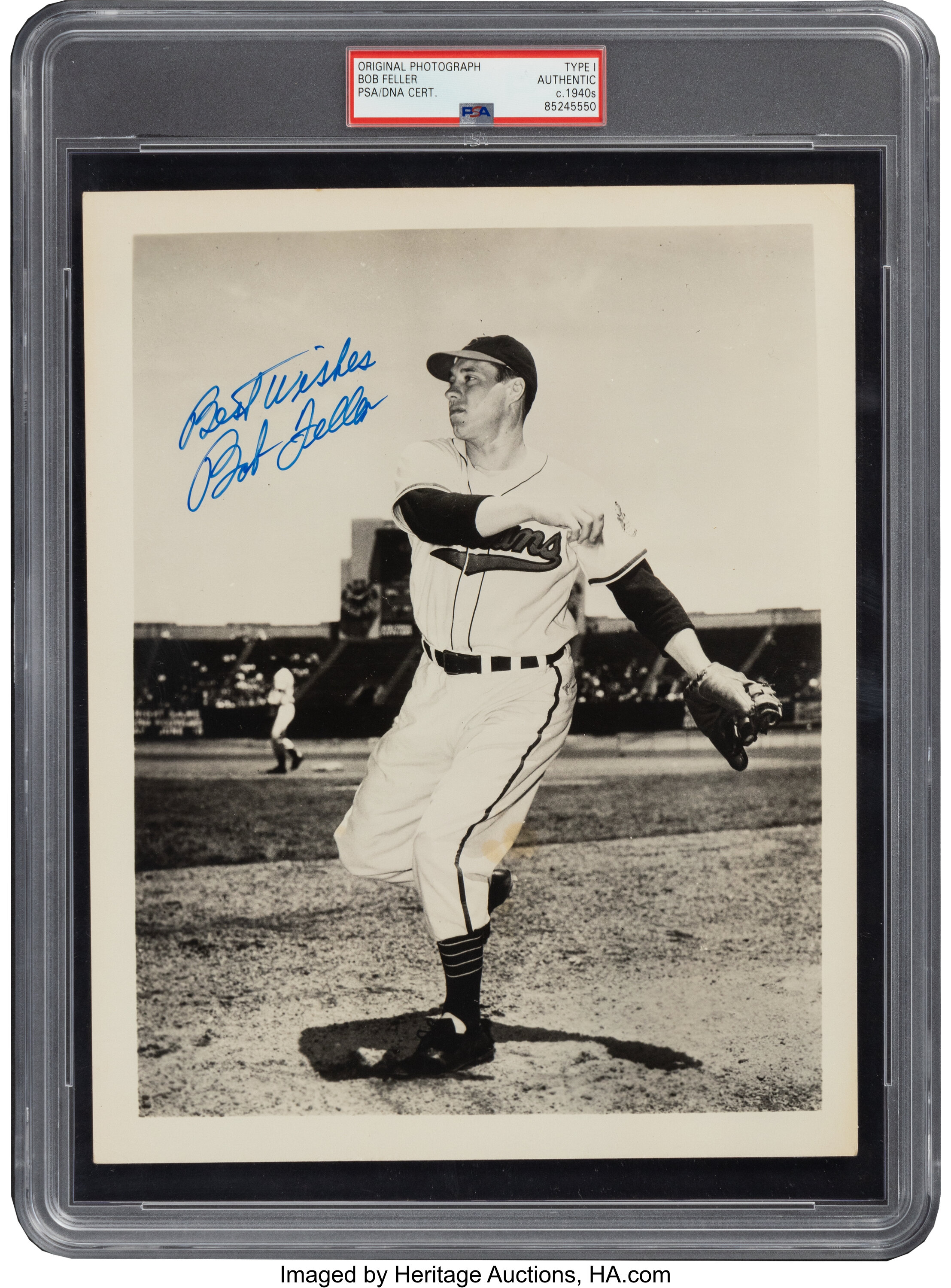1940's Bob Feller Original Photograph Signed, PSA/DNA Type 1 & | Lot ...