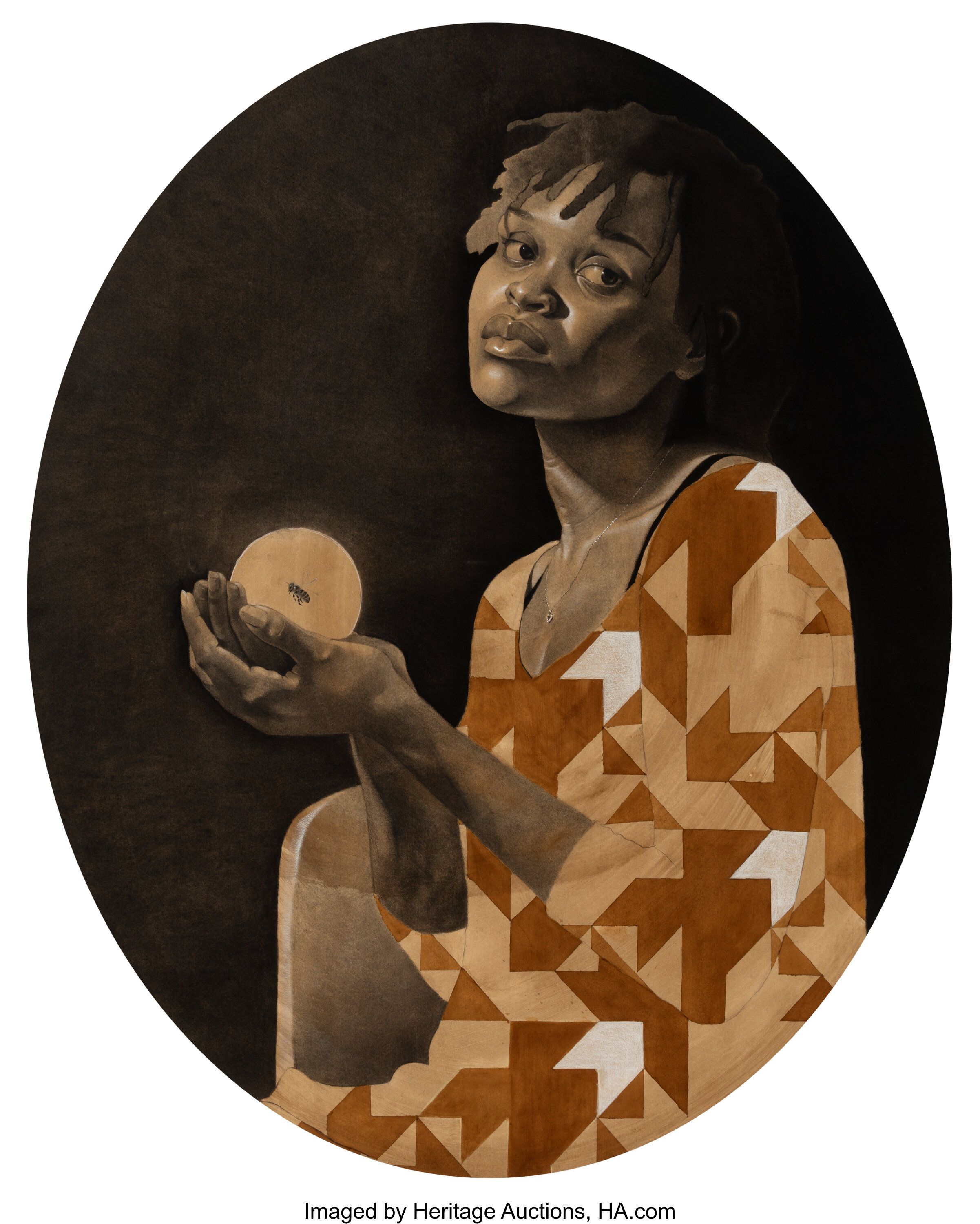 Prinston Nnanna (b. 1990). Guya, 2019. Charcoal and wash on | Lot ...