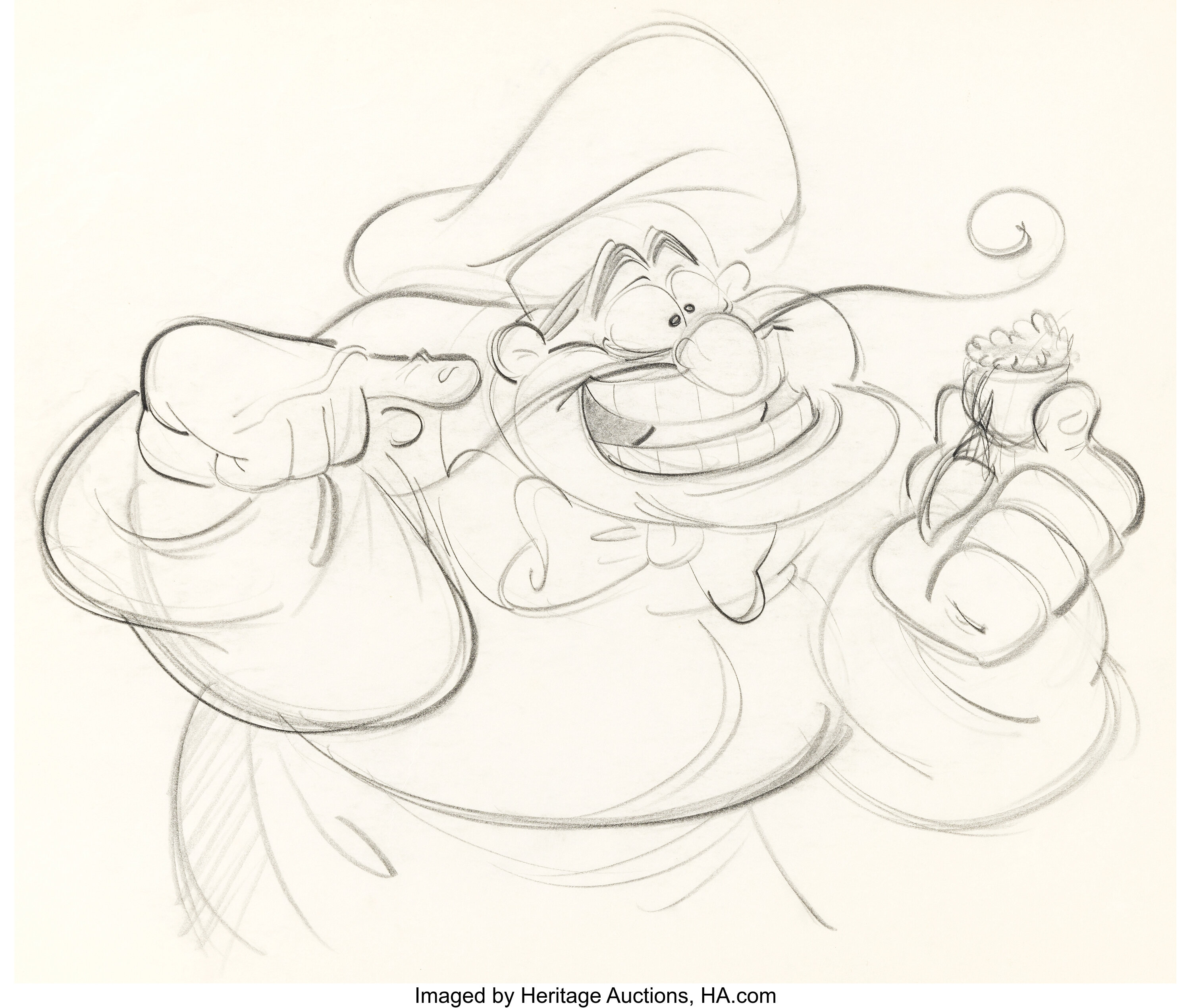 The Little Mermaid "Les Poissons" Chef Louis Rough Animation | Lot ...