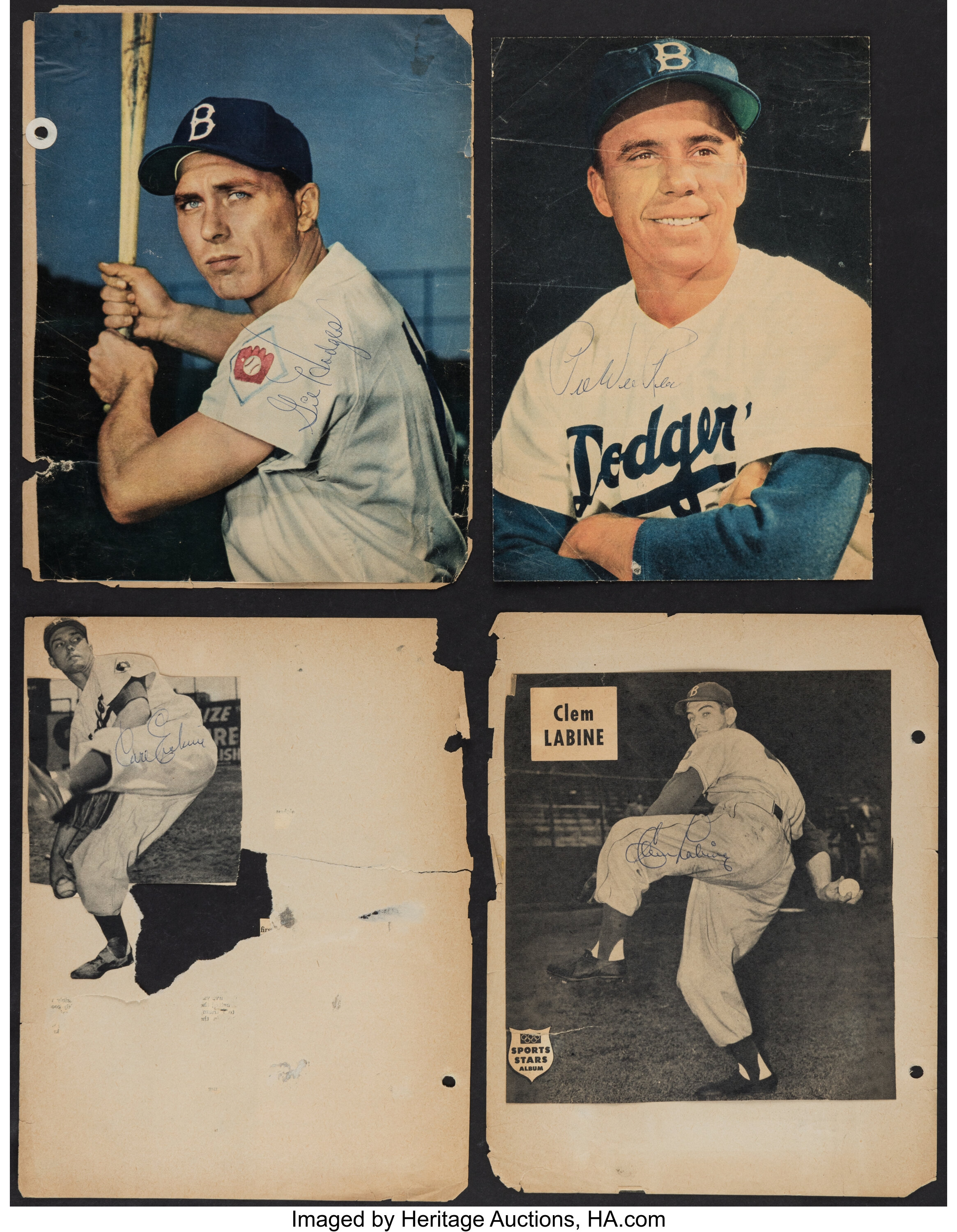 1950's Brooklyn Dodgers Signed Magazine Photos Lot of 19.... | Lot ...