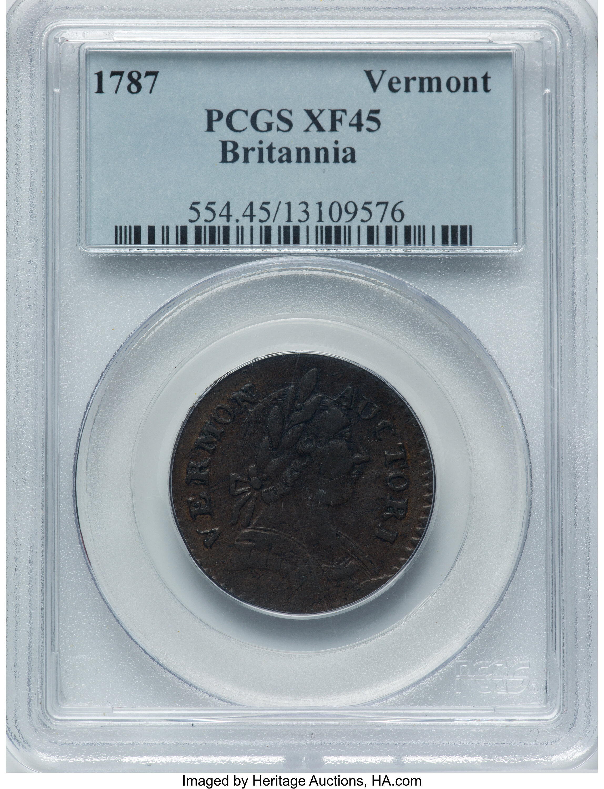 1787 Vermont Copper, BRITANNIA, RR-13, Bressett 17-V, W-2255, R.2 ...
