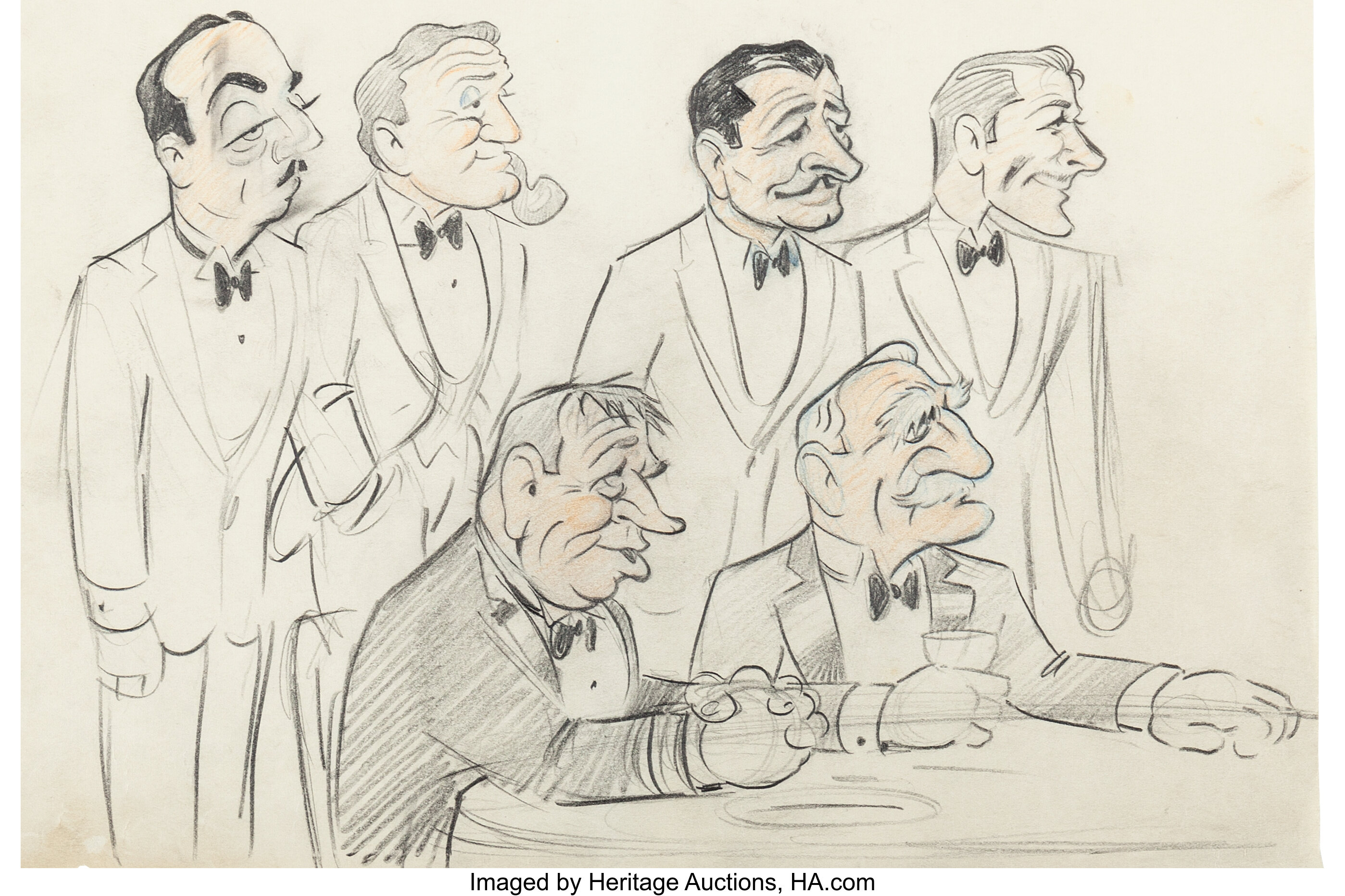 Hollywood Steps Out Character Concept Drawing (Warner Brothers, | Lot ...