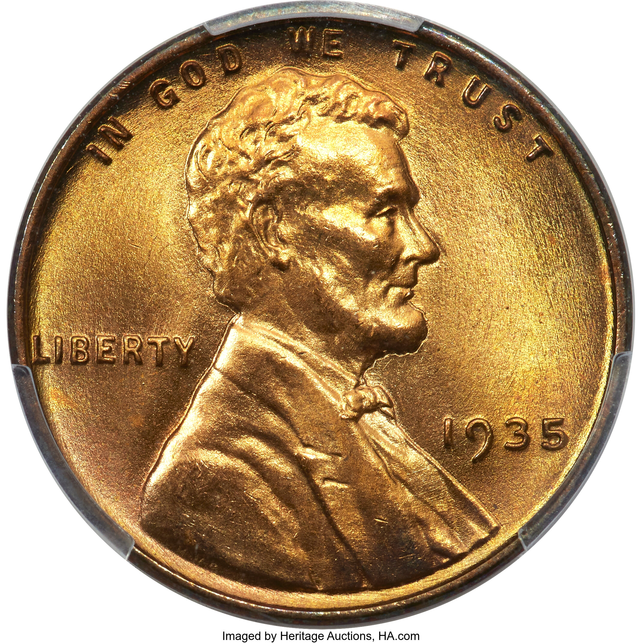 1935 1C MS68+ Red PCGS. CAC.... Lincoln Cents | Lot #4604 | Heritage ...