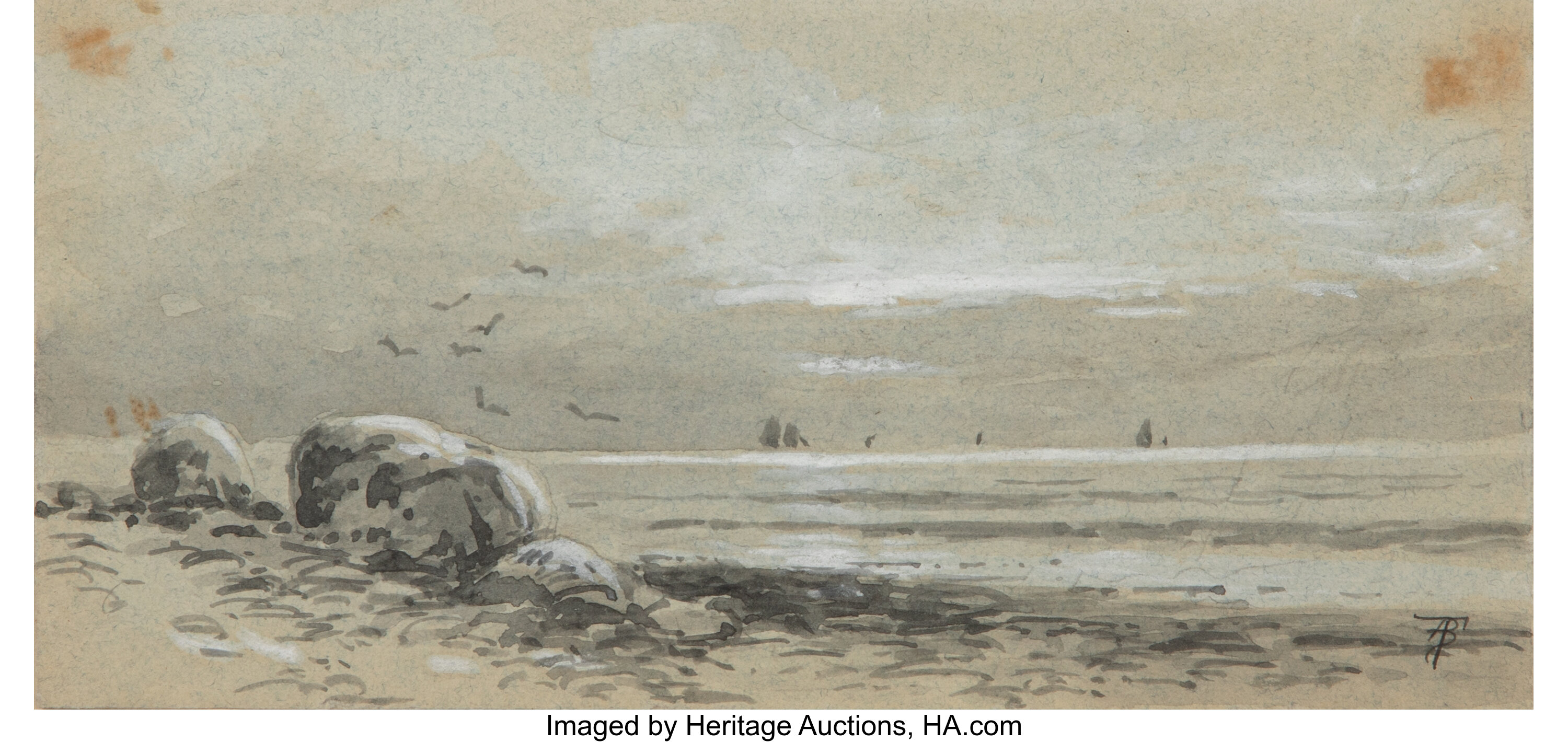 Alfred Thompson Bricher (American, 1837-1908). Coast and Hazy Coast ...