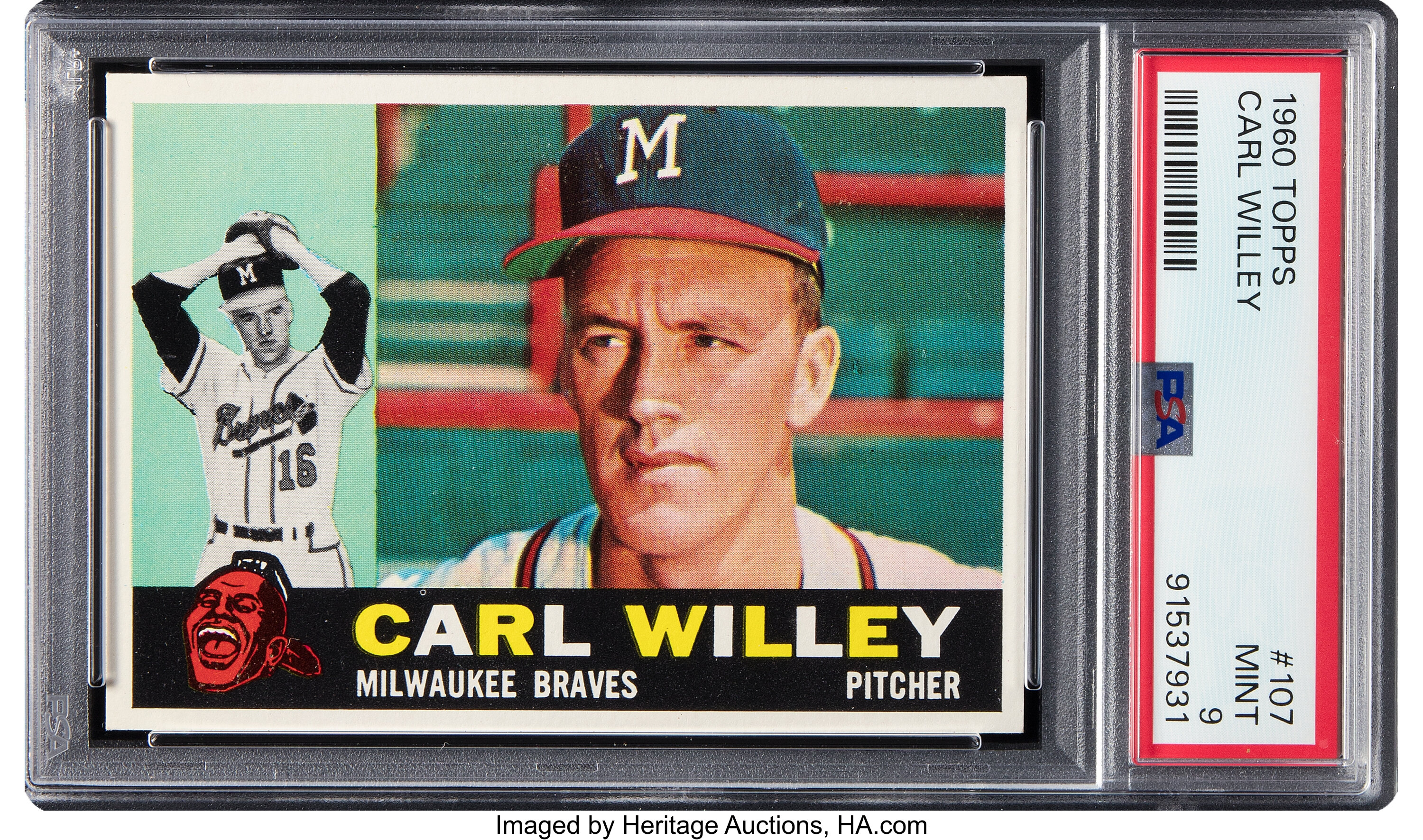 1960 Topps Carl Willey #107 PSA Mint 9.... Baseball Cards Singles | Lot ...