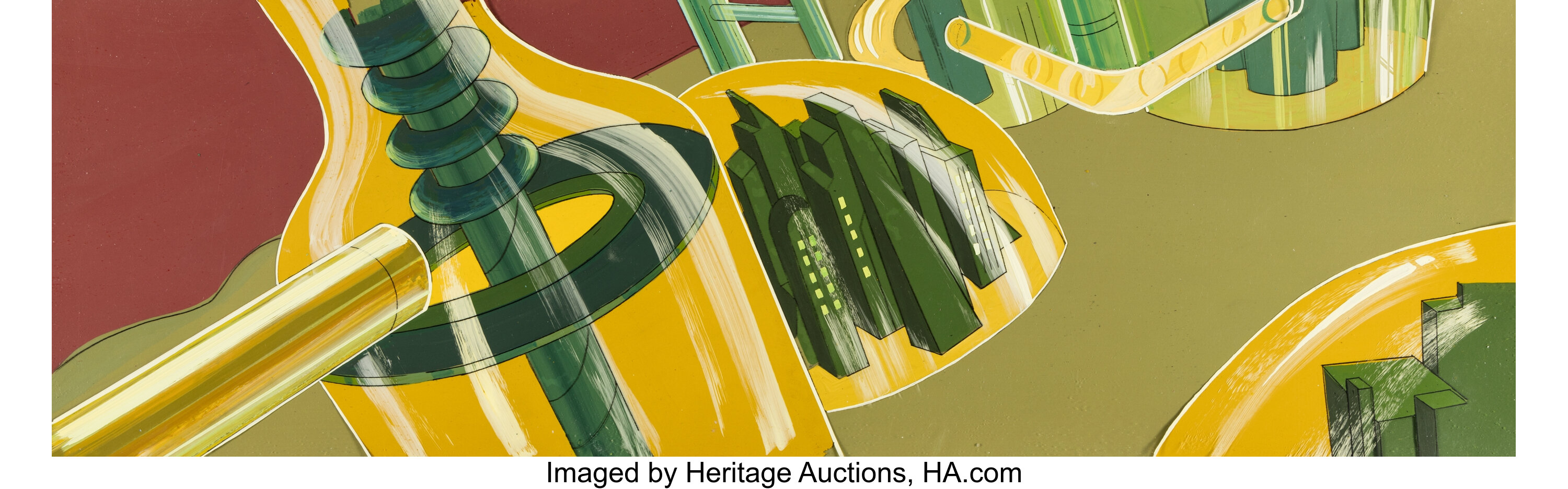 Batman / Superman Painted Pan Master Background Animation Art | Lot ...