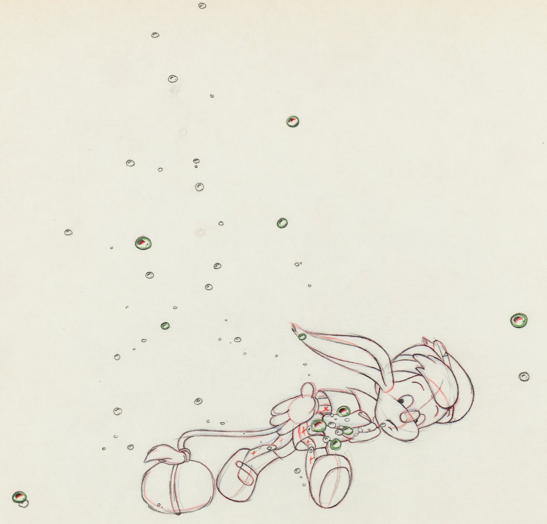 Pinocchio Underwater Pinocchio Original Production Drawing (Walt | Lot ...