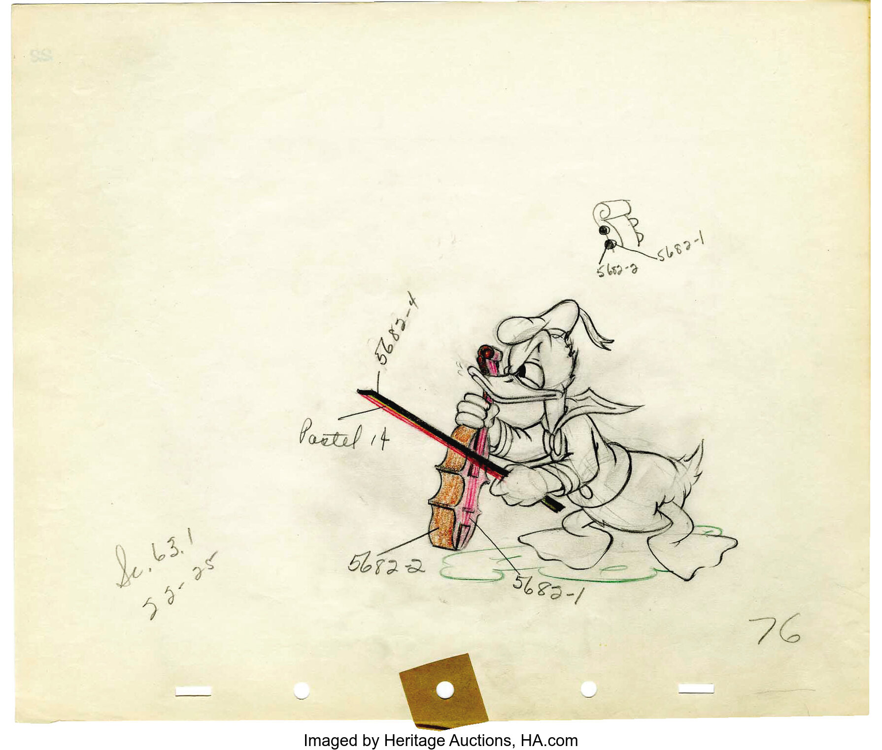 Donald Duck "Autograph Hound" Animation Production Drawing Original ...