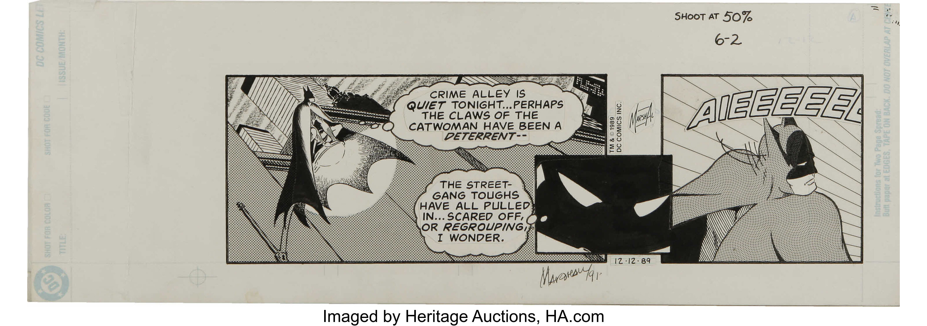 Marshall Rogers - Batman Daily Comic Strip Original Art, dated | Lot ...
