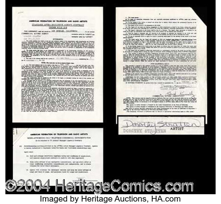 Dorothy Stratten Rare Signed Document Playboy Autographs | Lot #518 ...