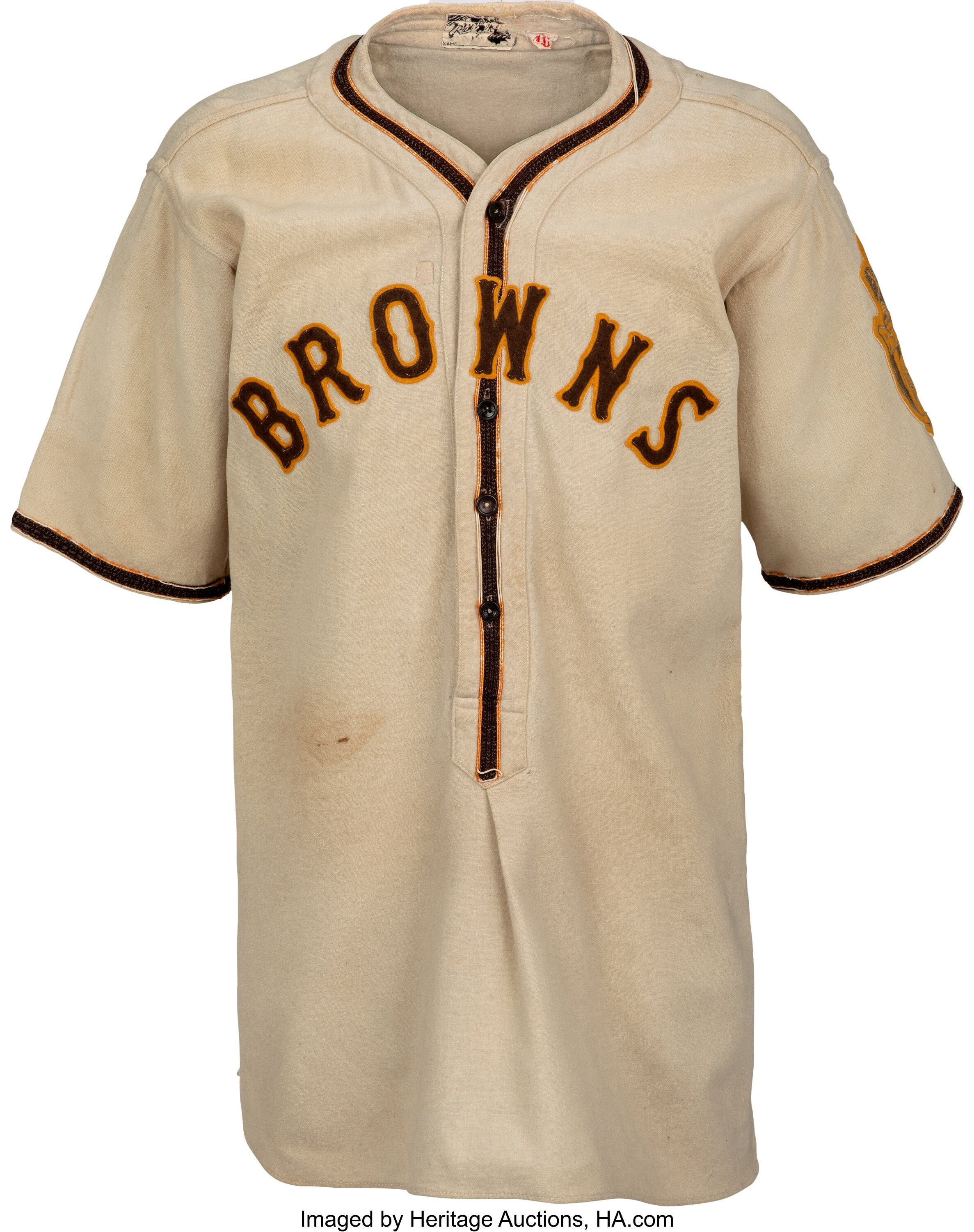 1938 Gabby Street Game Worn St. Louis Browns Jersey.... Baseball | Lot ...
