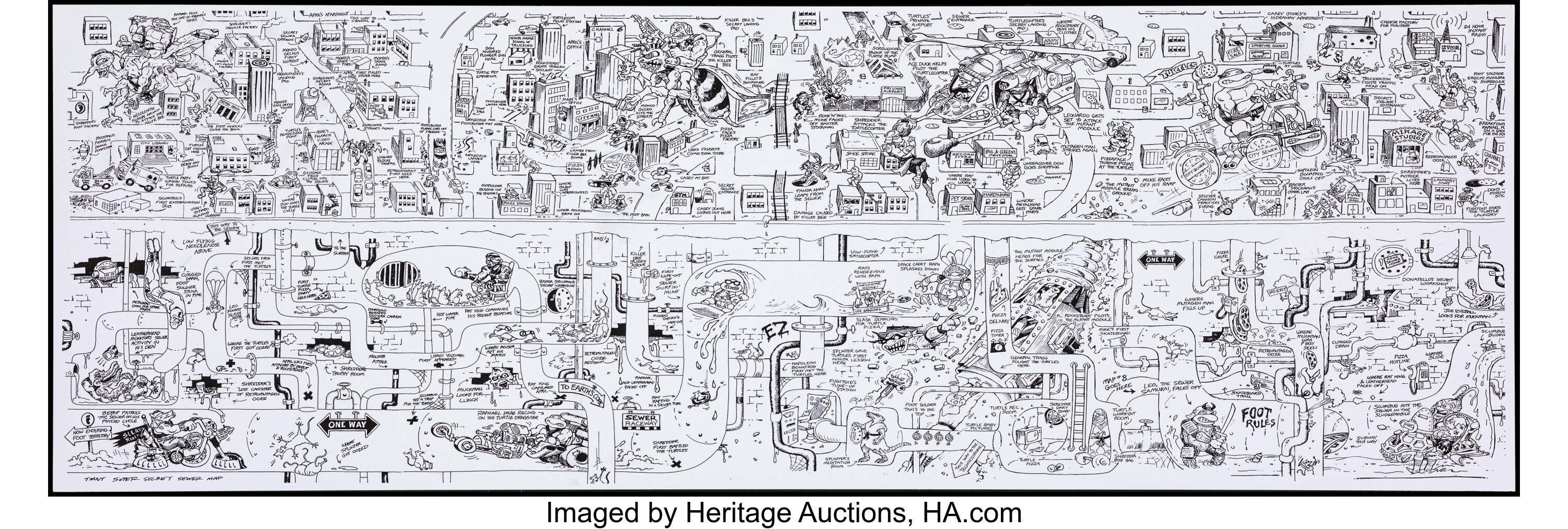 Teenage Mutant Ninja Turtles: Secret Sewer Maps by Unknown Artist | Lot ...