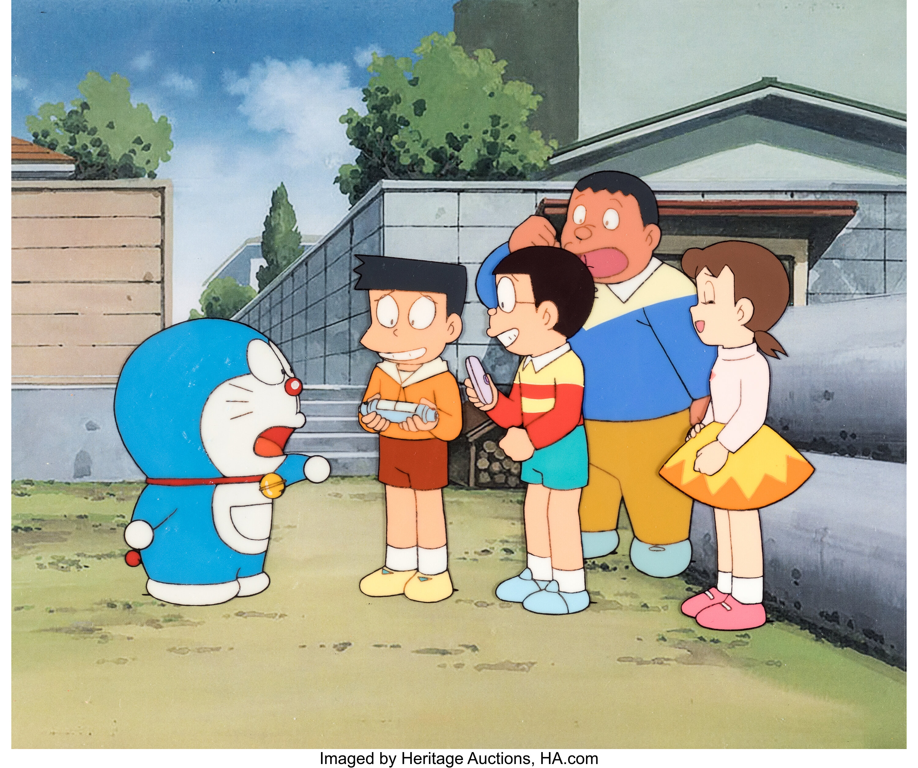 Doraemon Group Shot Production Cel and Animation Drawing Group of 6 ...