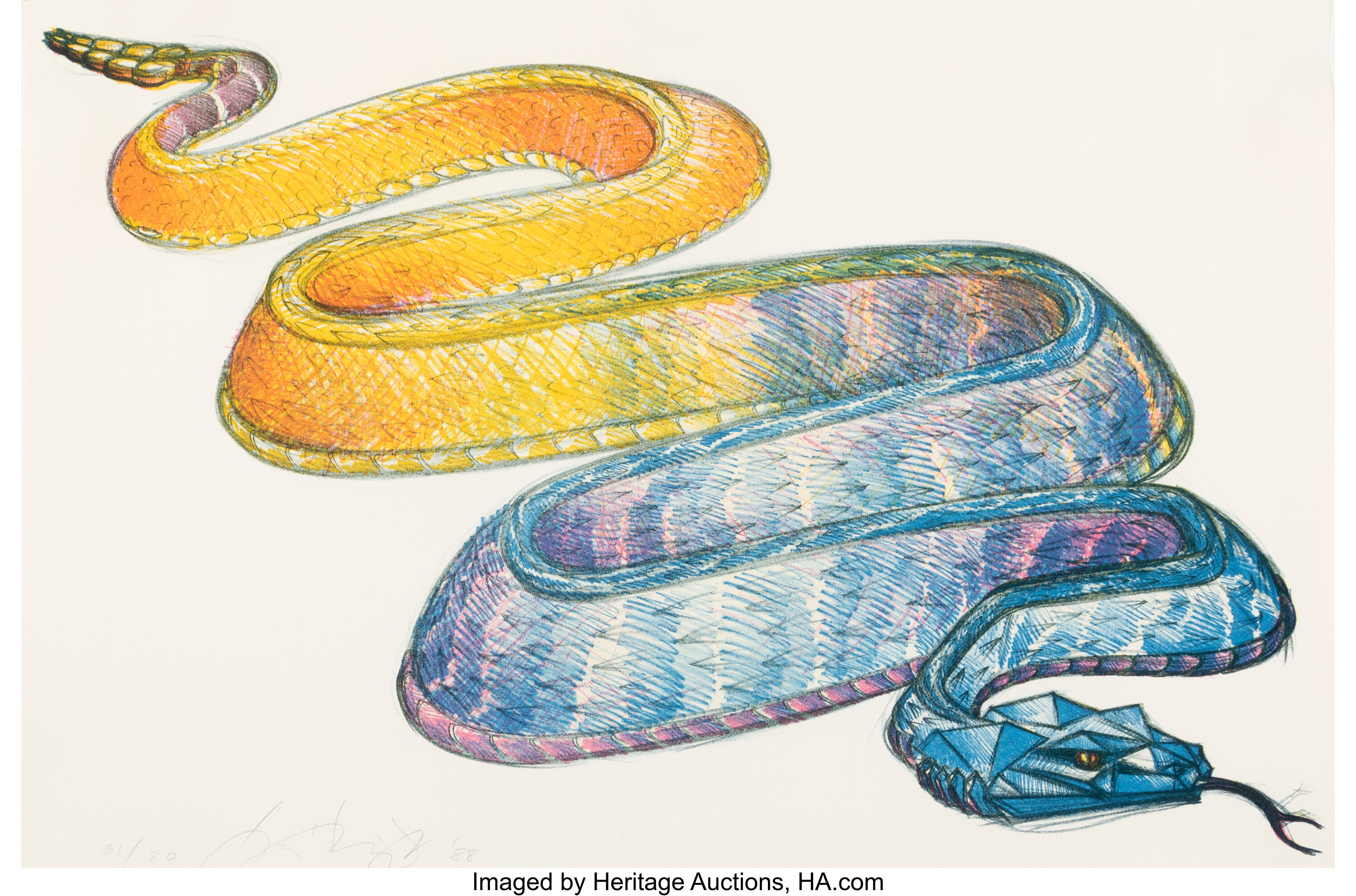 Luis Jimenez (1940-2006). Sidewinder, 1988. Lithograph in colors | Lot ...