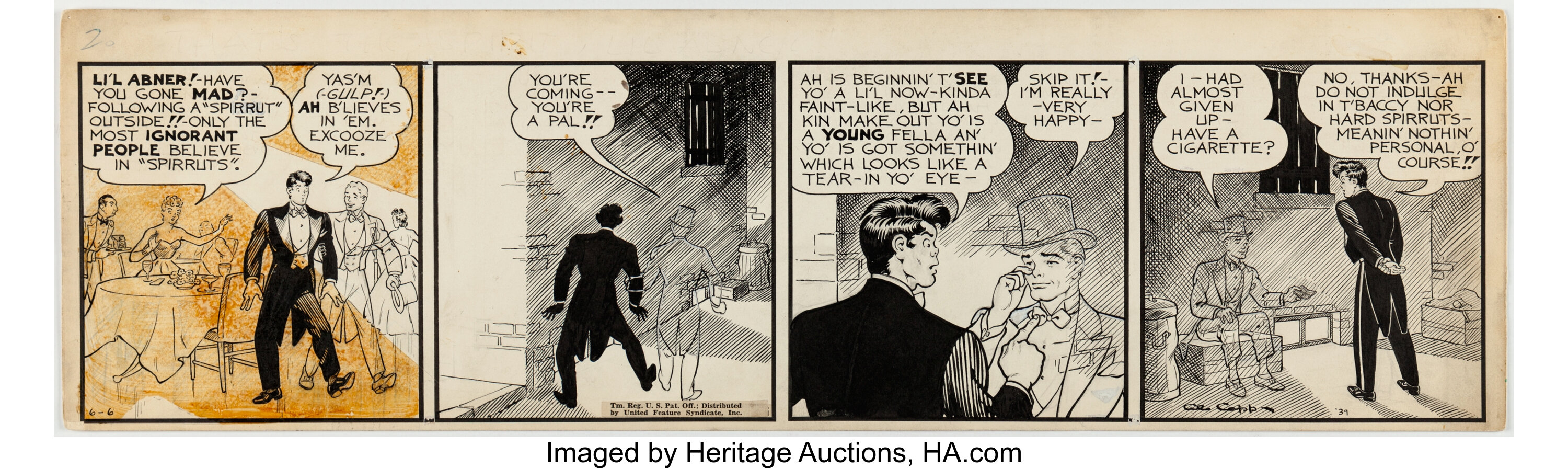 Al Capp Li'l Abner Daily Comic Strip Original Art dated 6-6-39 | Lot ...