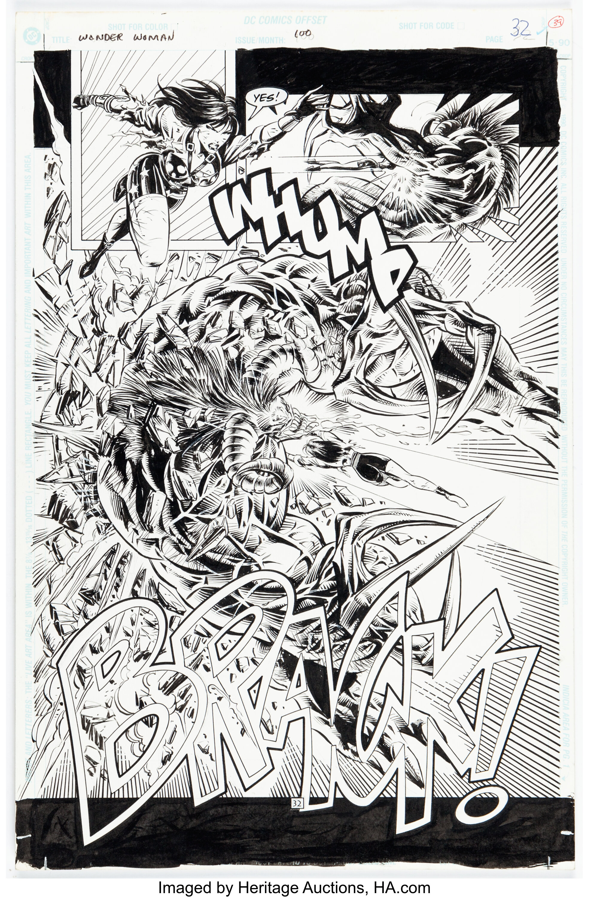Mike Deodato Jr. Wonder Woman #100 Story Page 32 Original Art (DC ...
