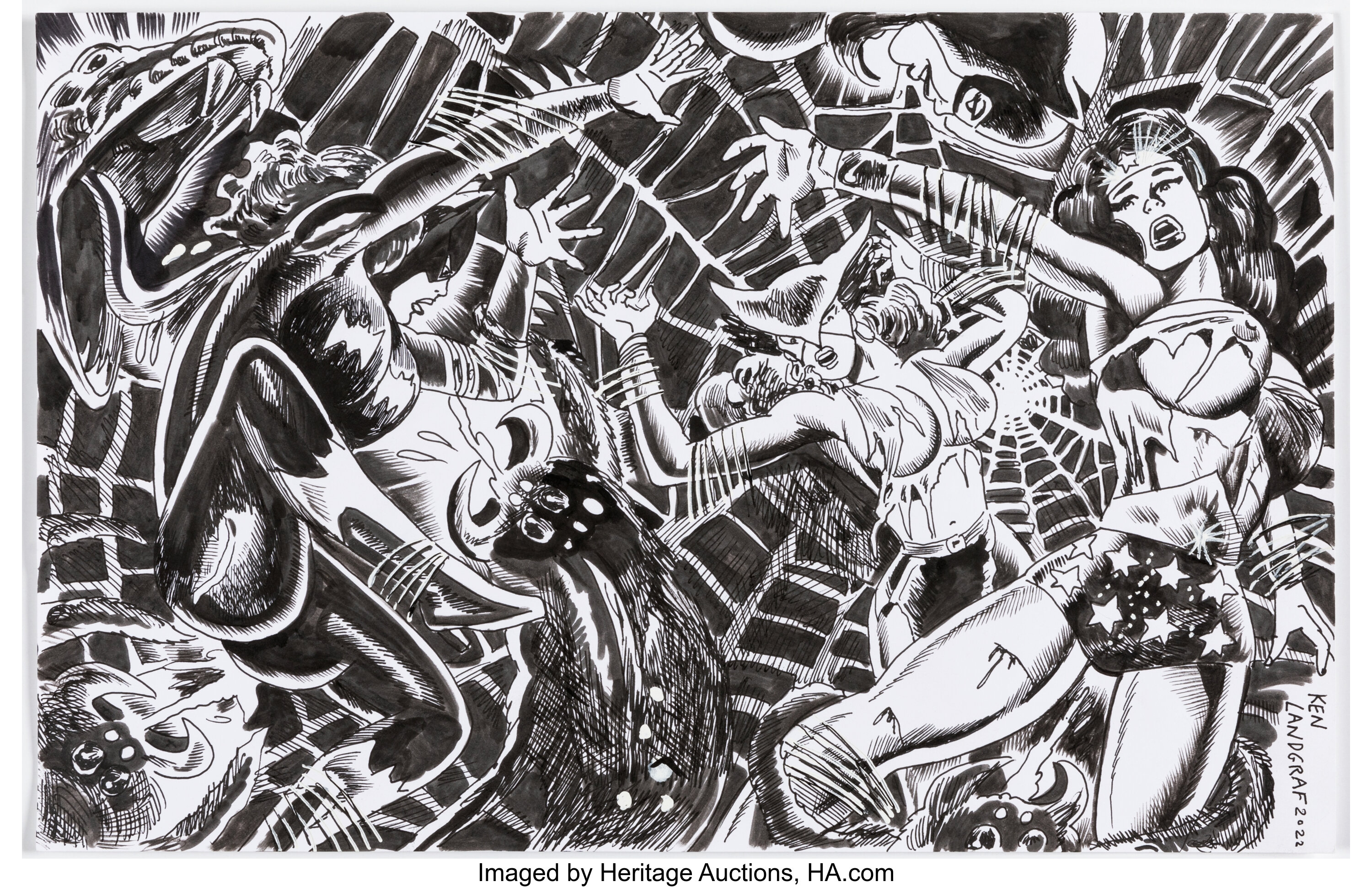 Ken Landgraf - DC Women in the Spider's Web Specialty Illustration ...