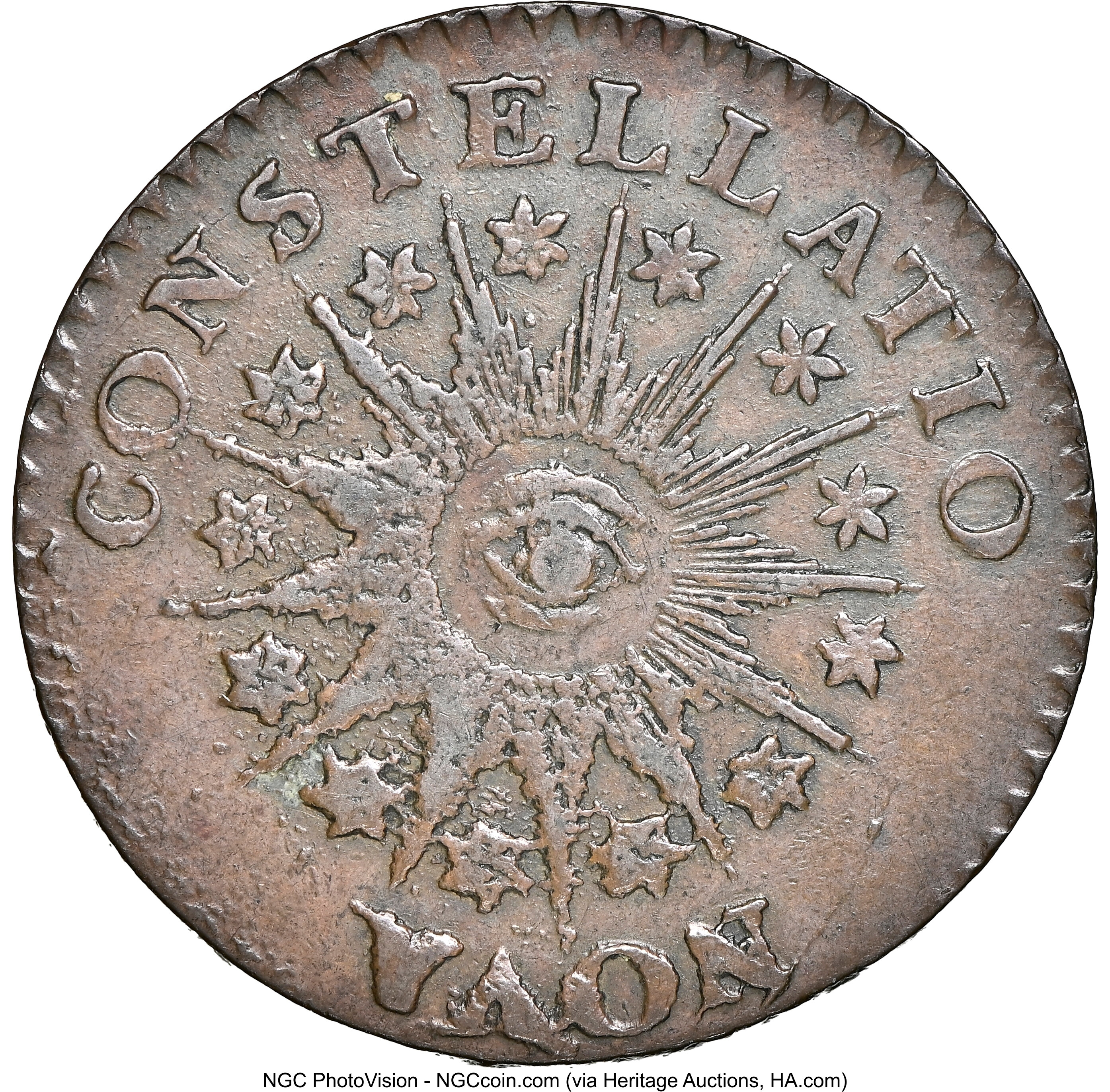 1785 Nova Constellatio Copper, Pointed Rays, Large Date, Crosby | Lot ...