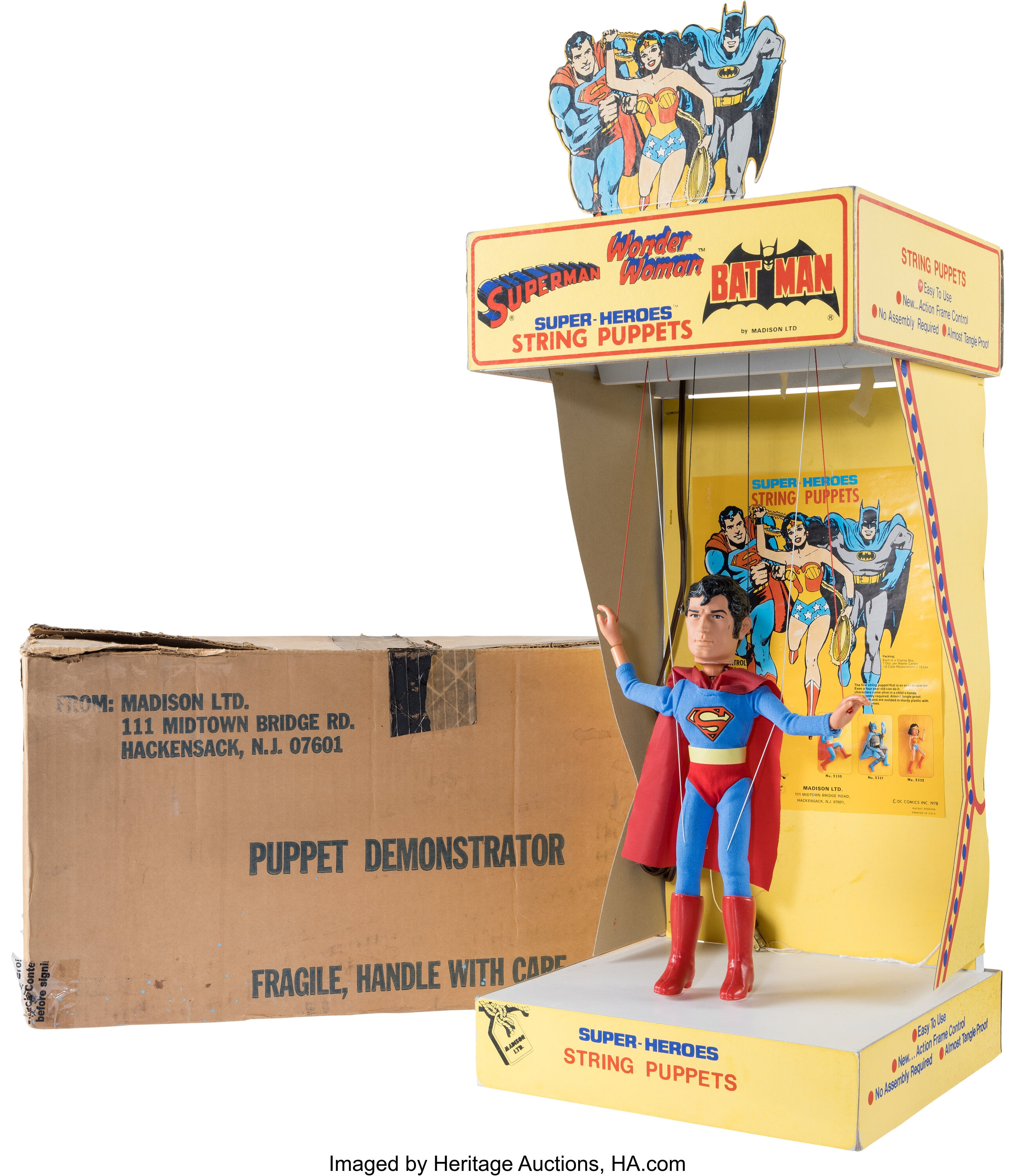Super-Heroes String Puppets Superman Store Display (Madison, LTD, | Lot ...