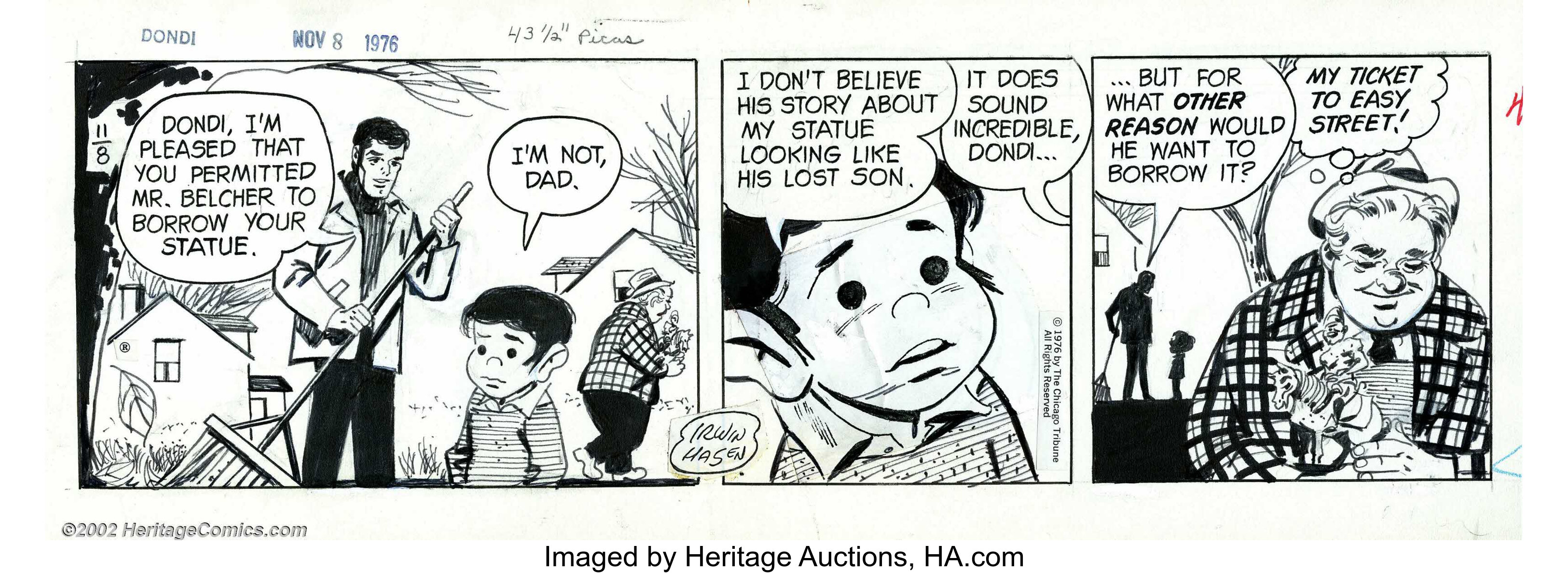 Irwin Hasen - Original Comic Strip Art for Dondi Daily, Lot of 2 | Lot ...