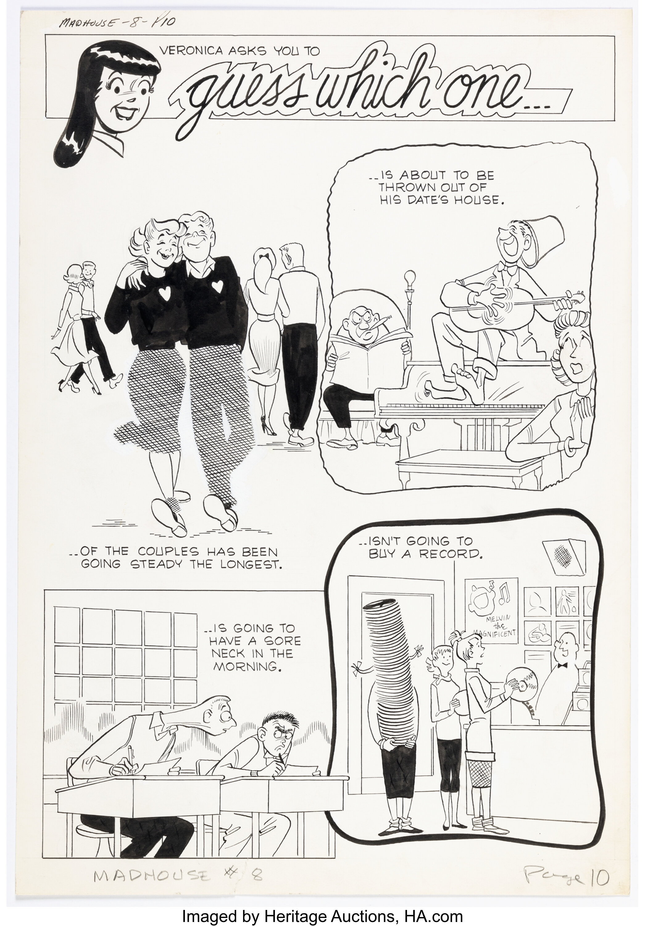 Samm Schwartz Archie's Madhouse #8 Story Page 10 Original Art | Lot ...