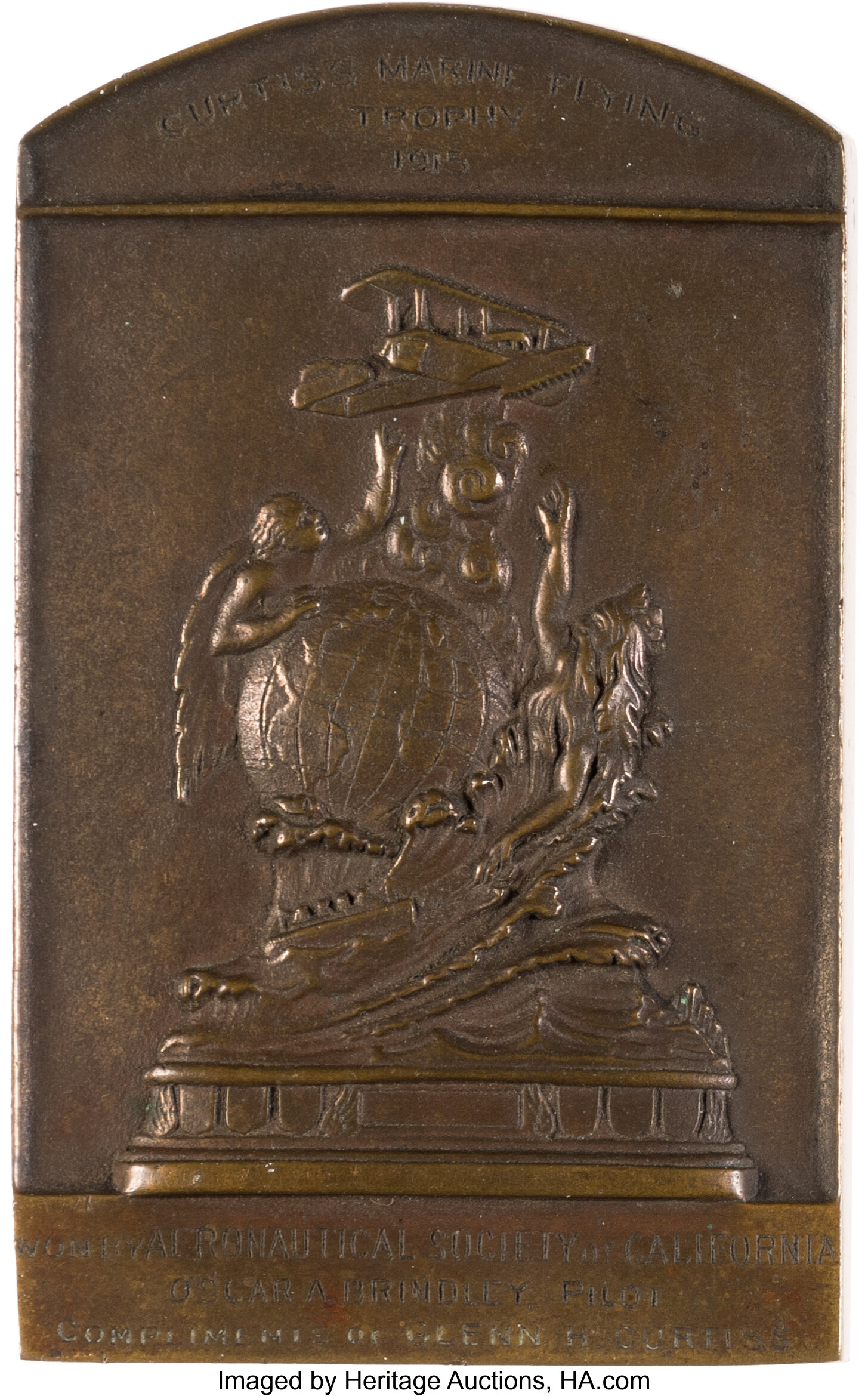 Aviation: 1915 Curtiss Marine Flying Trophy. ... Transportation | Lot ...