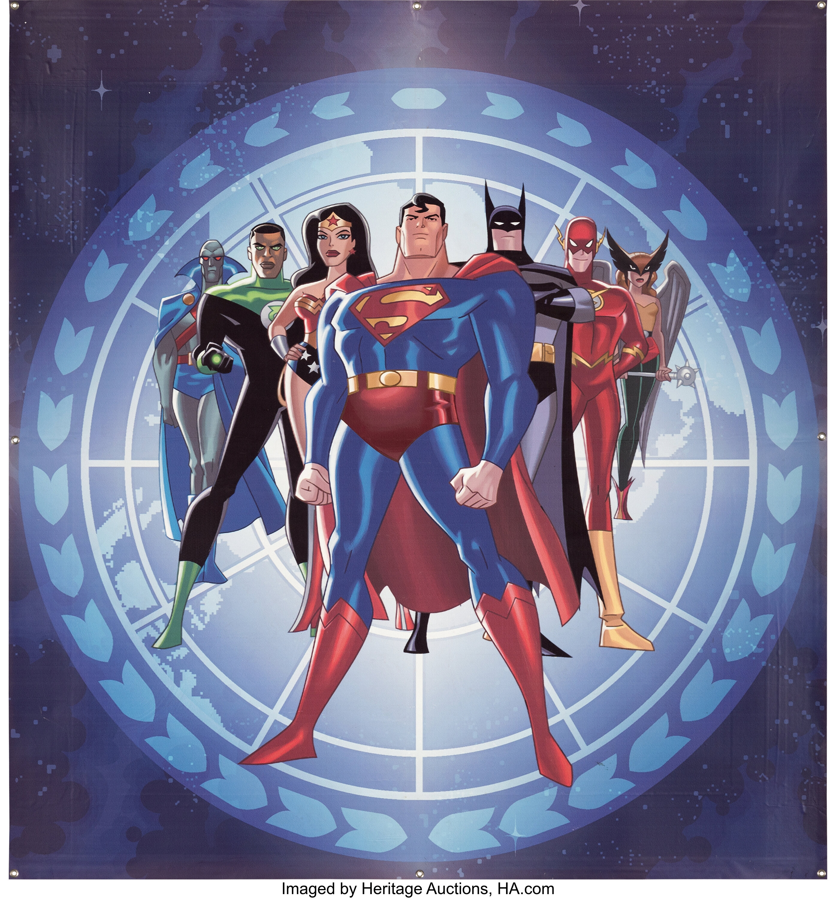 Justice League Oversized 77.5'' 7-Character Banner (Warner | Lot #19129 ...