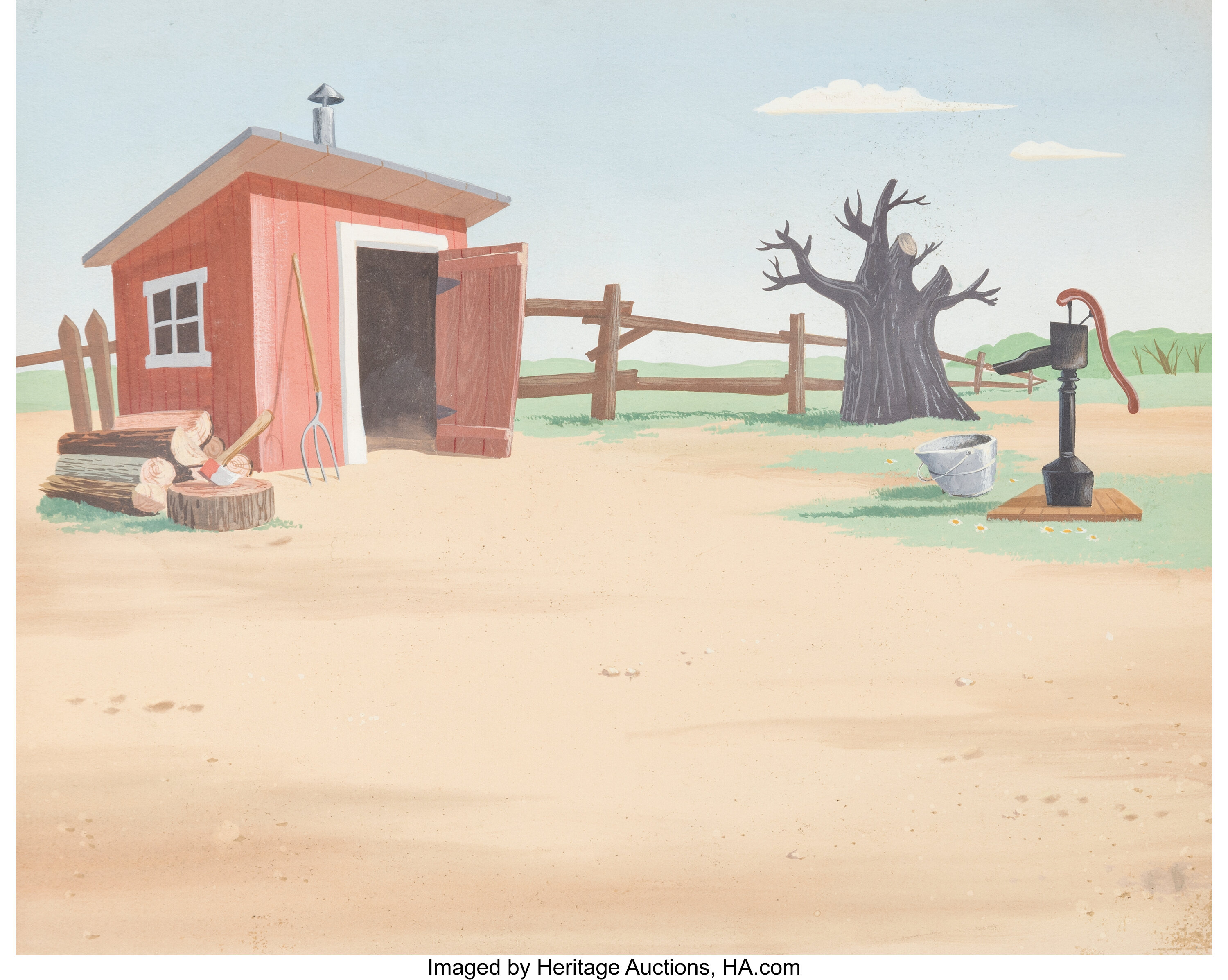 Sock a Doodle Do Barnyard Painted Production Background by Philip | Lot ...