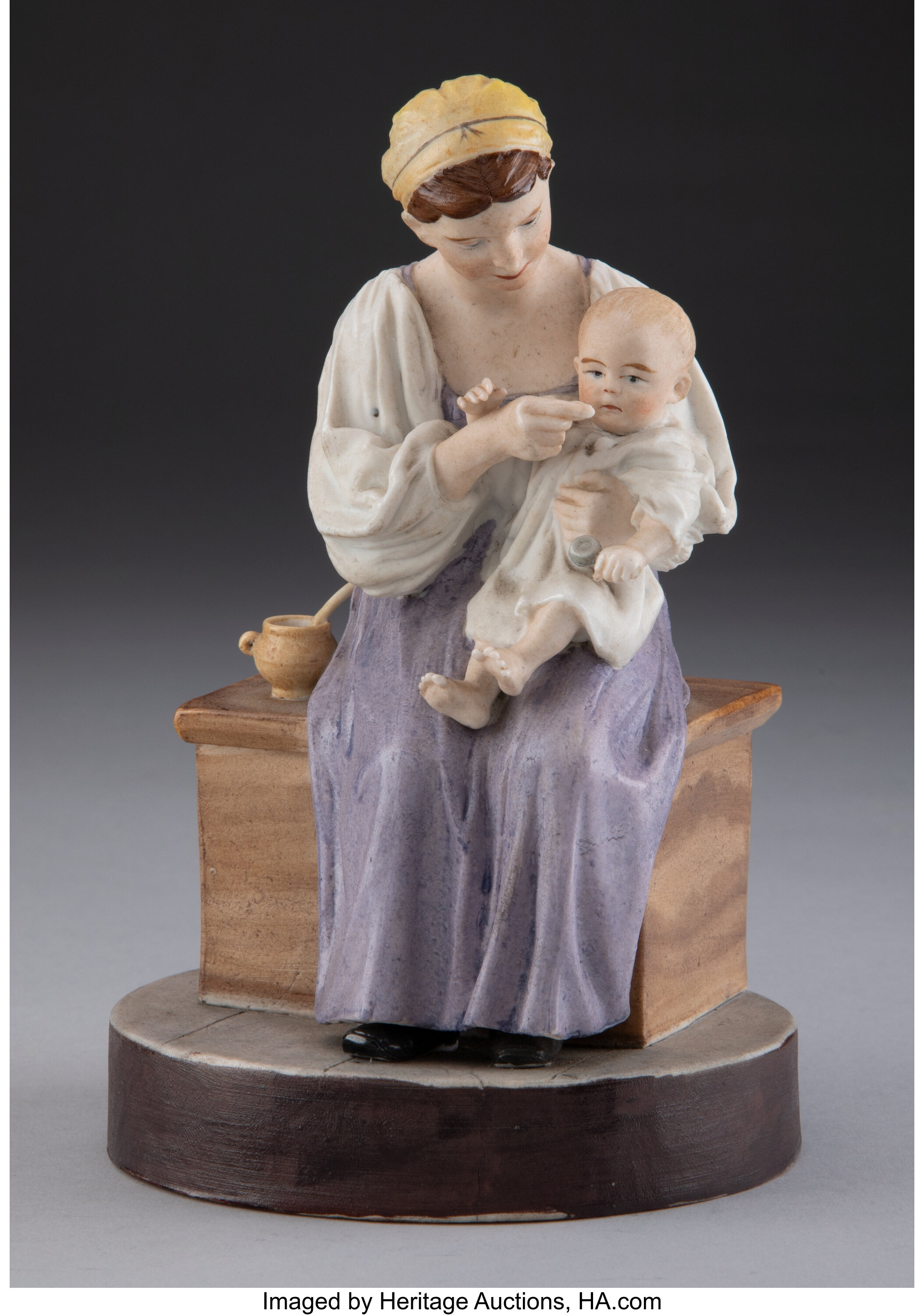 A Popov Porcelain Factory Figural Group: Woman Holding a Baby, | Lot ...